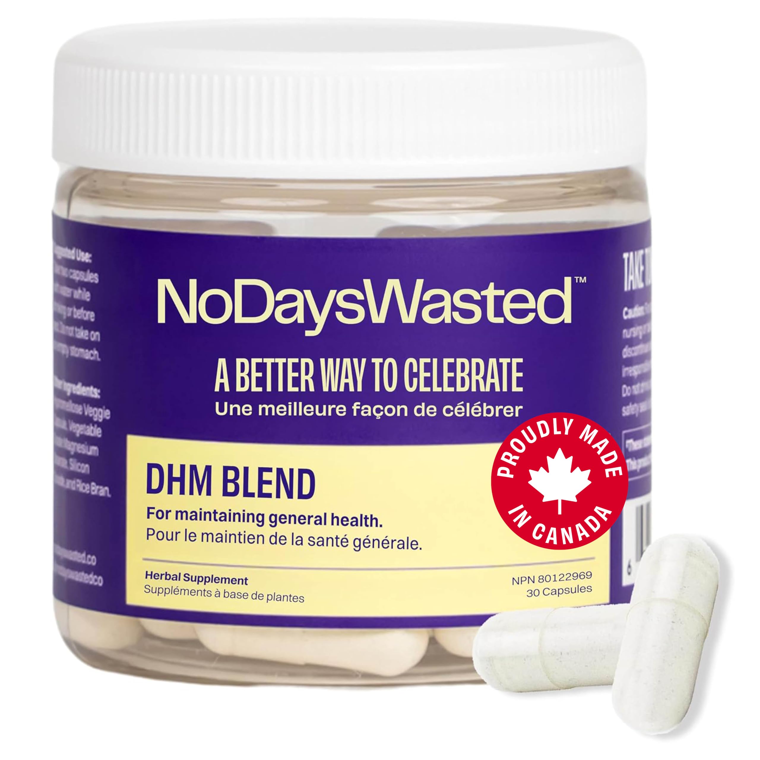 DHM Blend, No Days Wasted, 30 Capsules (15 Servings) - Jar ...