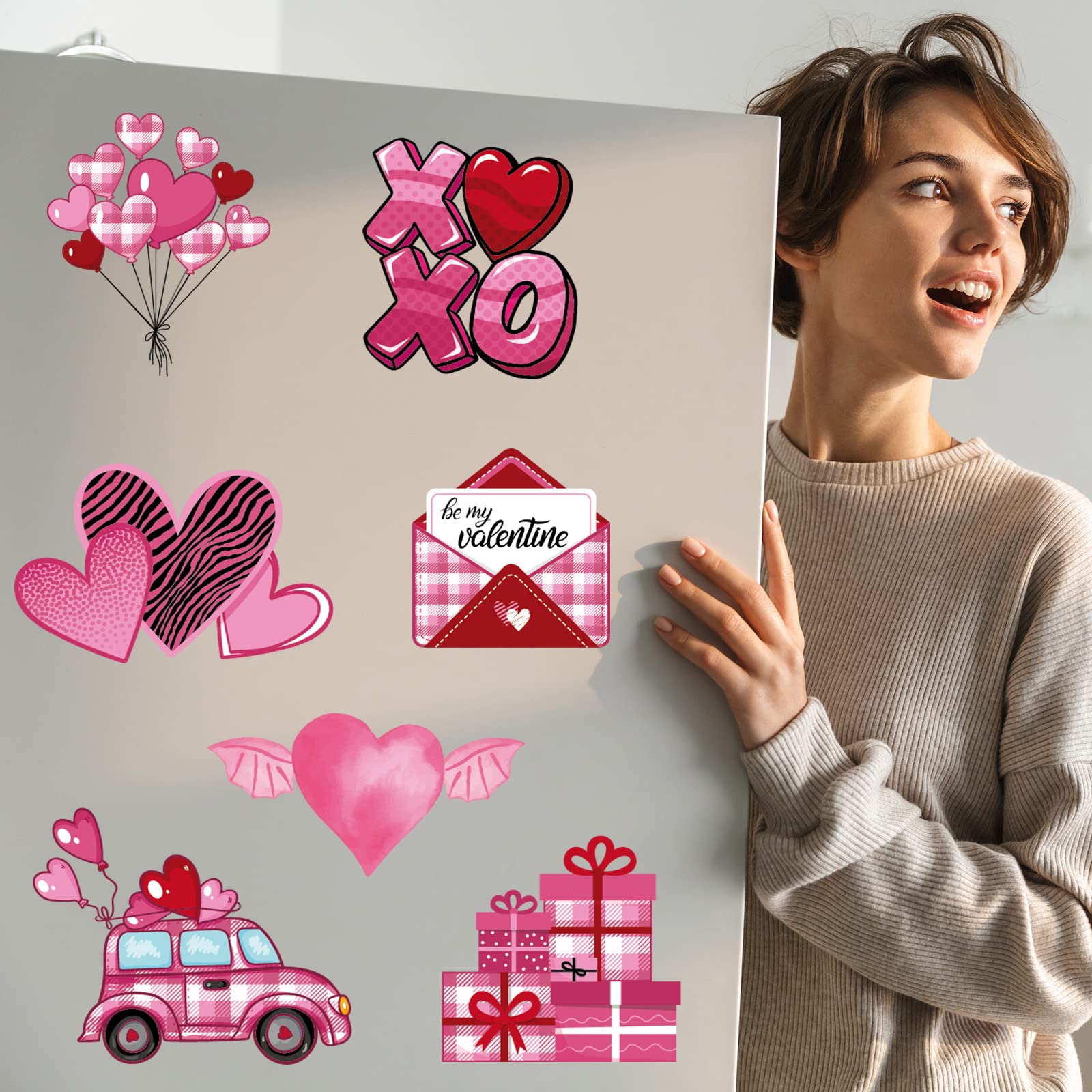 Snapklik.com : Kingdder 24-Piece Valentines Garage Door & Refrigerator ...