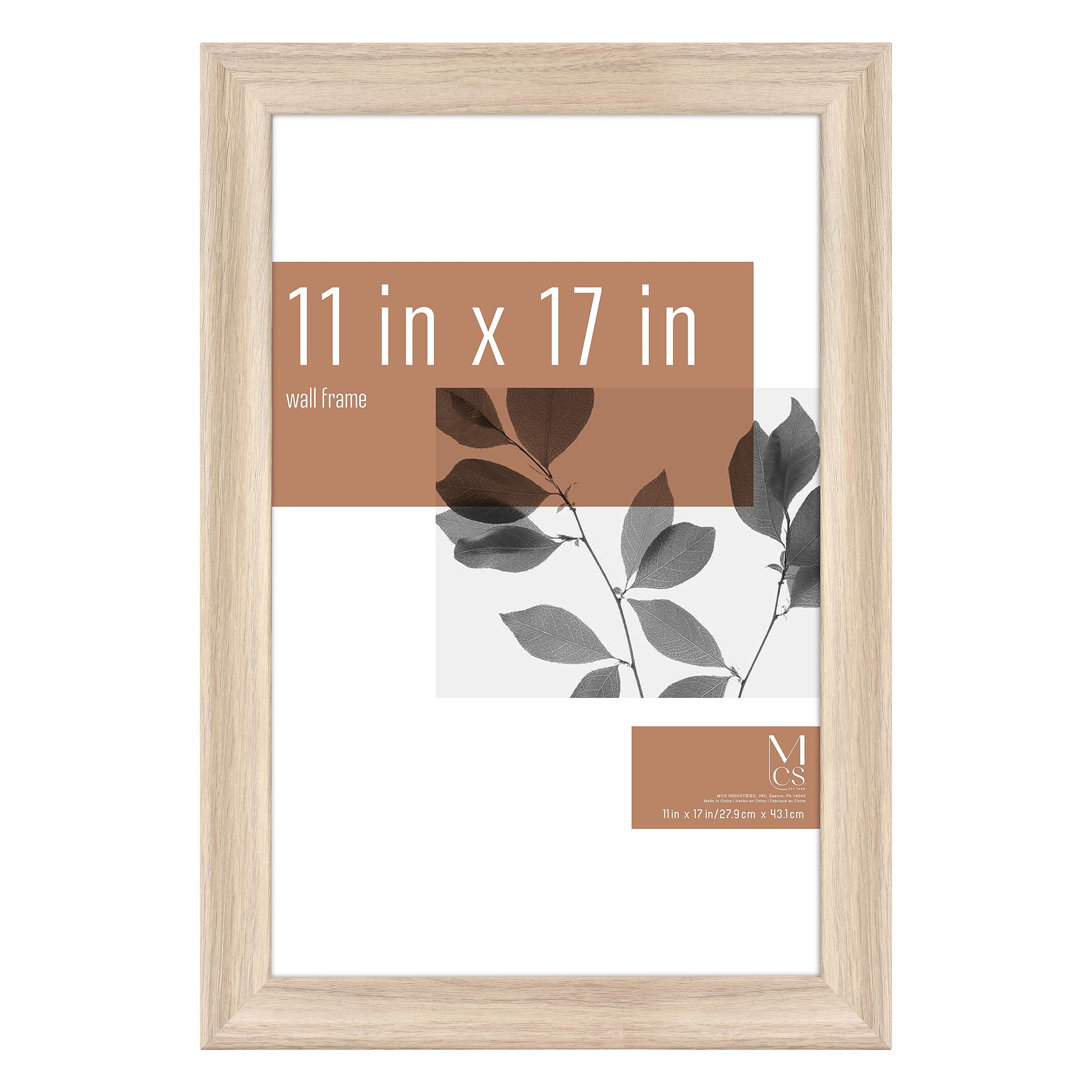 MCS Classic Studio Gallery Frame, Natural Woodgrain, 11 x 17 in, Single ...