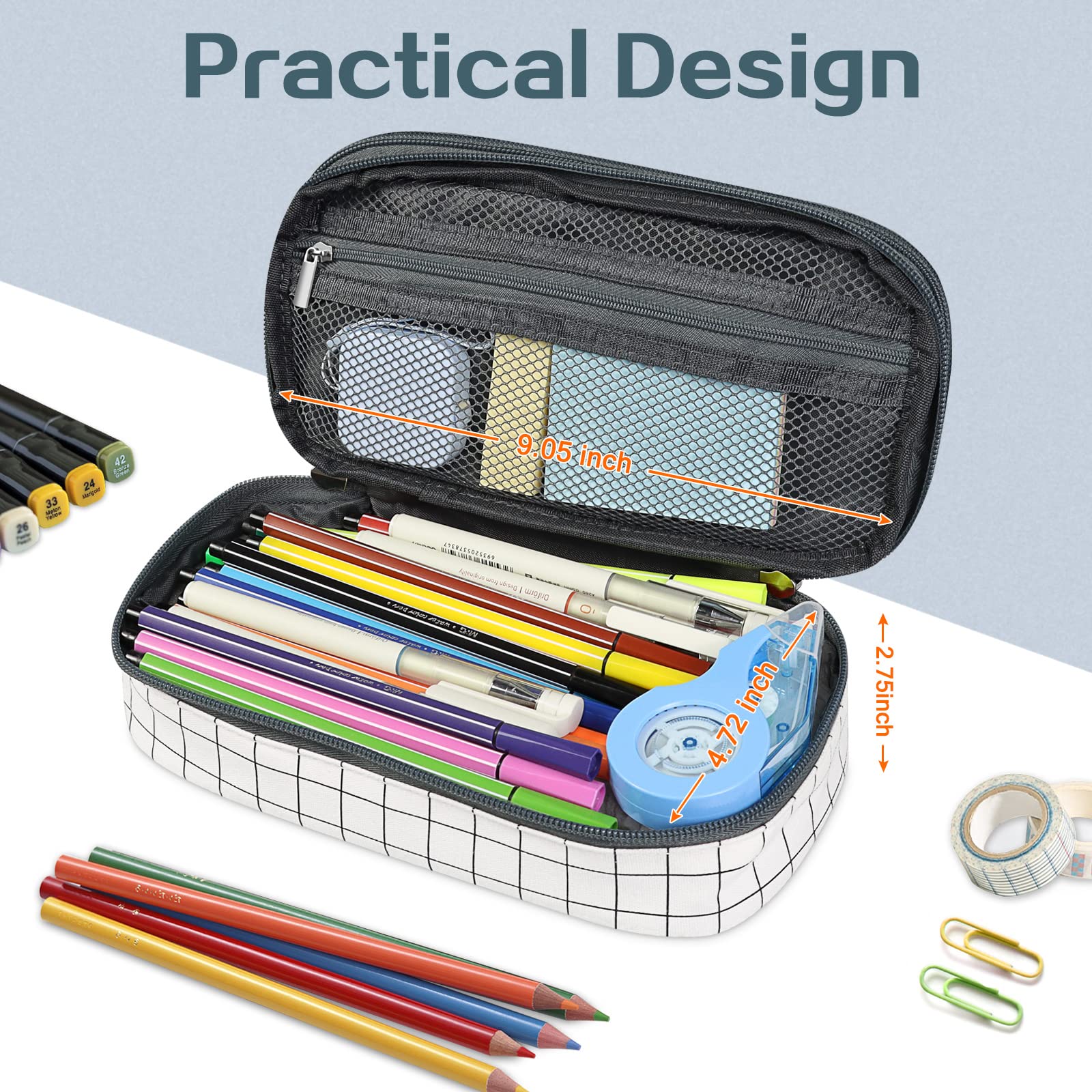 Snapklik.com : Large Pencil Case, 2022 Upgraded Big Capacity Pencil ...