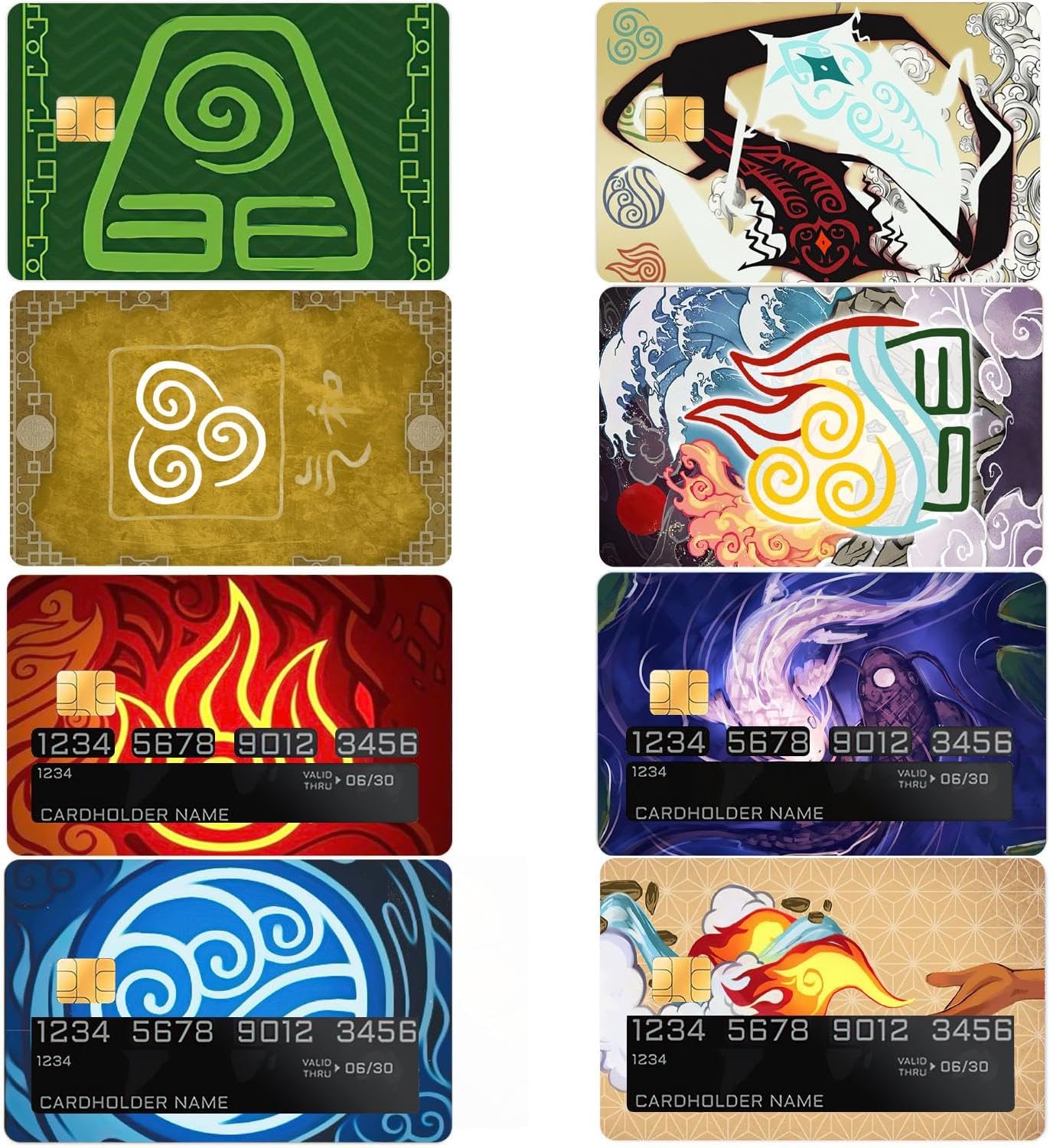 Amazon.com: Babymiu Cartoon Anime Debit Card Cover Sticker Skin（8 Pack ...