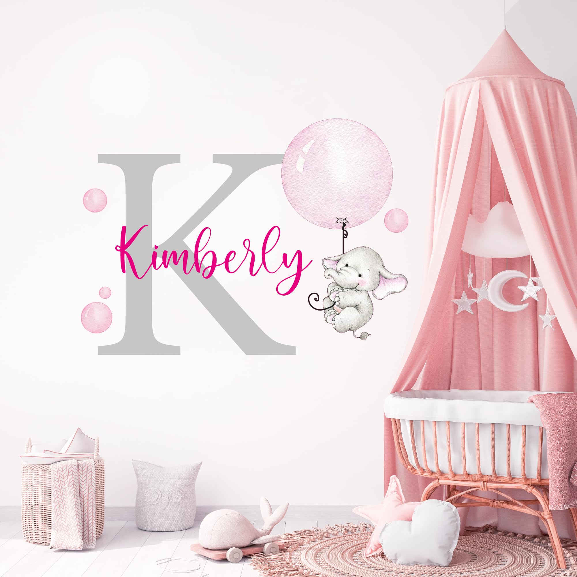 Amazon.com: STICKER SWAG Custom Elephant Name Wall Decal - Cute ...