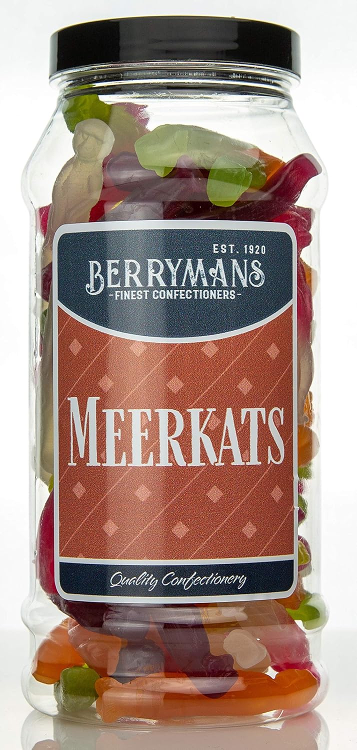 Original Meerkats Jelly Gummy Retro Sweets Gift Jar by Berrymans Sweet ...