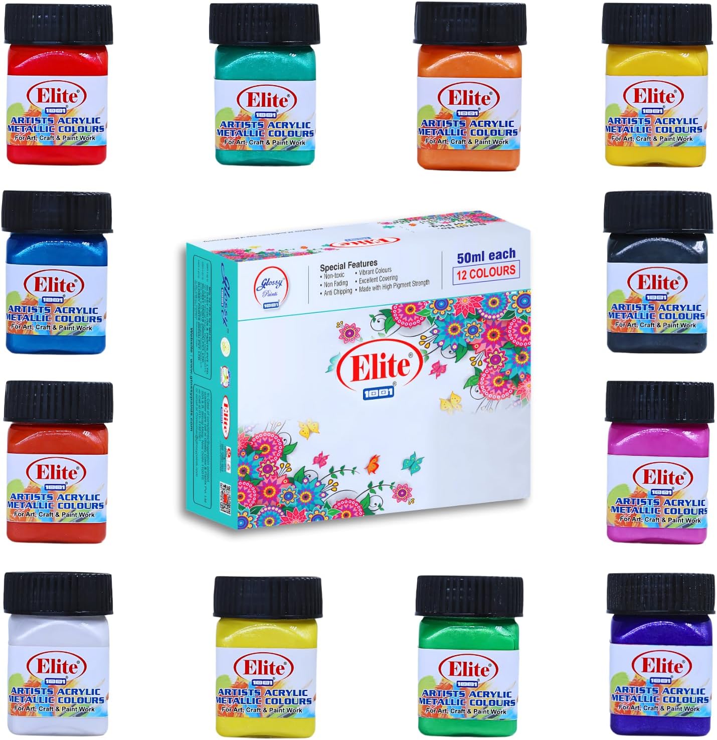 Examinspect Acrylic Colors Set : Paint set 32 vibrant Acrylic color in ...