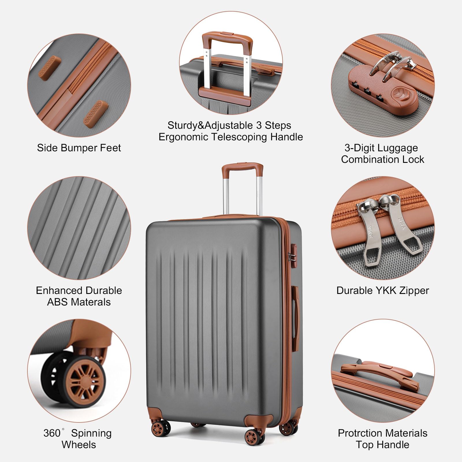 Snapklik.com : Kono Luggage Sets 5 Piece