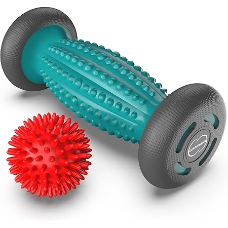 Tumaz Massage Ball & Foot Roller 3-in-1 Set with Spiky Ball, Lacrosse ...