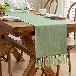 Amazon.com: Alsoo Green Table Runners 72 Inches Long, Rustic Small ...