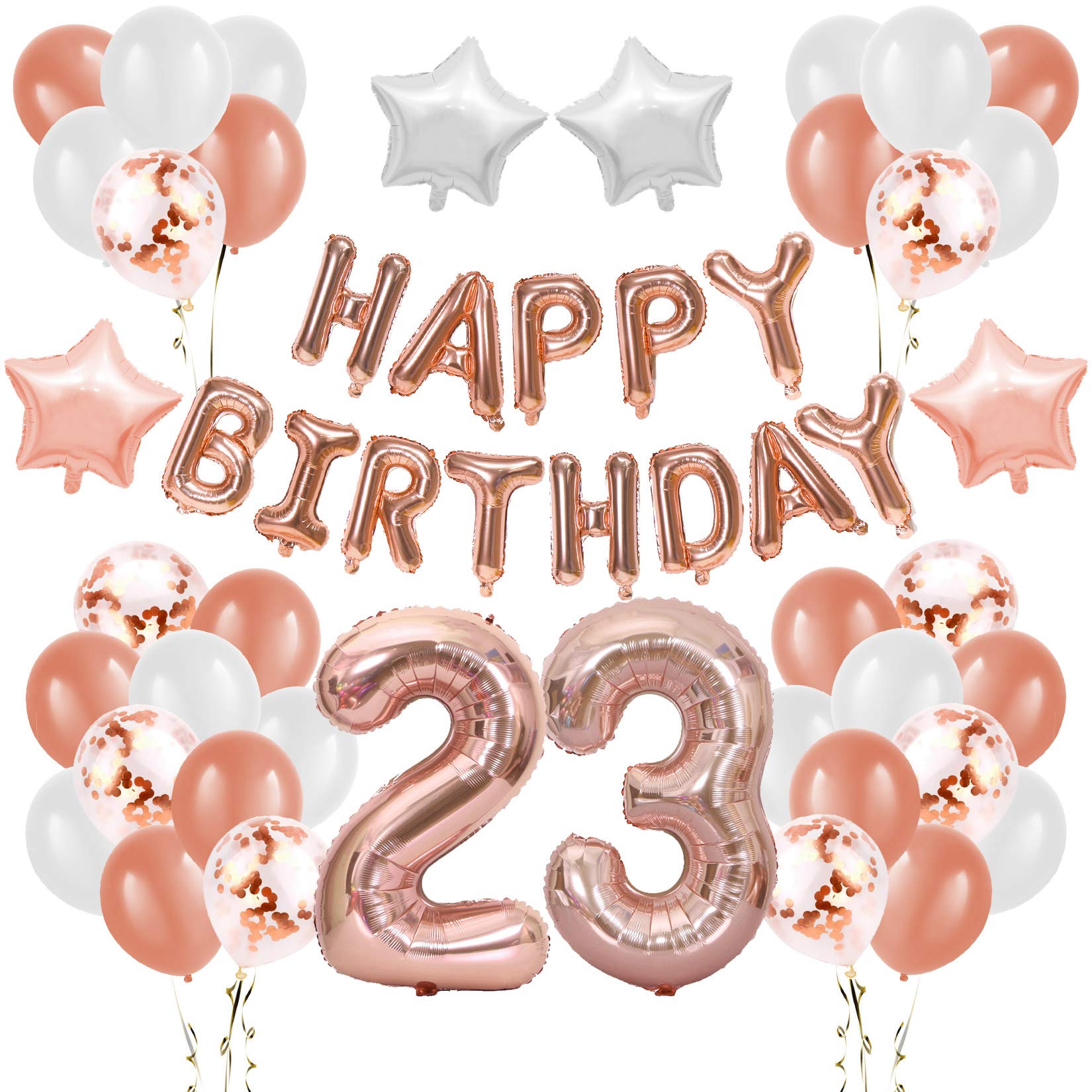 Buy 23rd Birthday Party Decoration, Number 23 Birthday Balloons, Happy ...