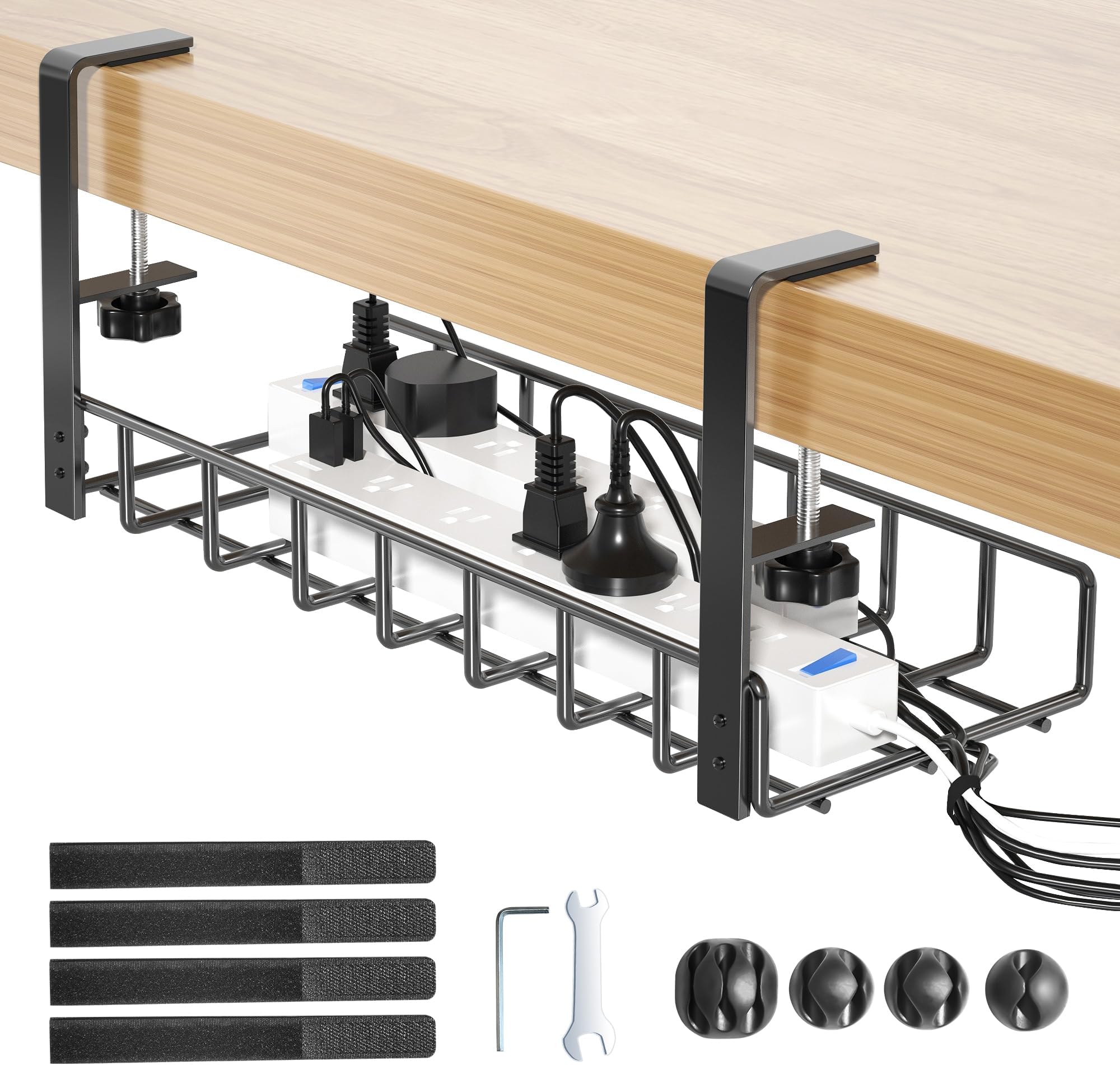 Amazon.com: Cable Management Under Desk, Under Desk Cable Management ...