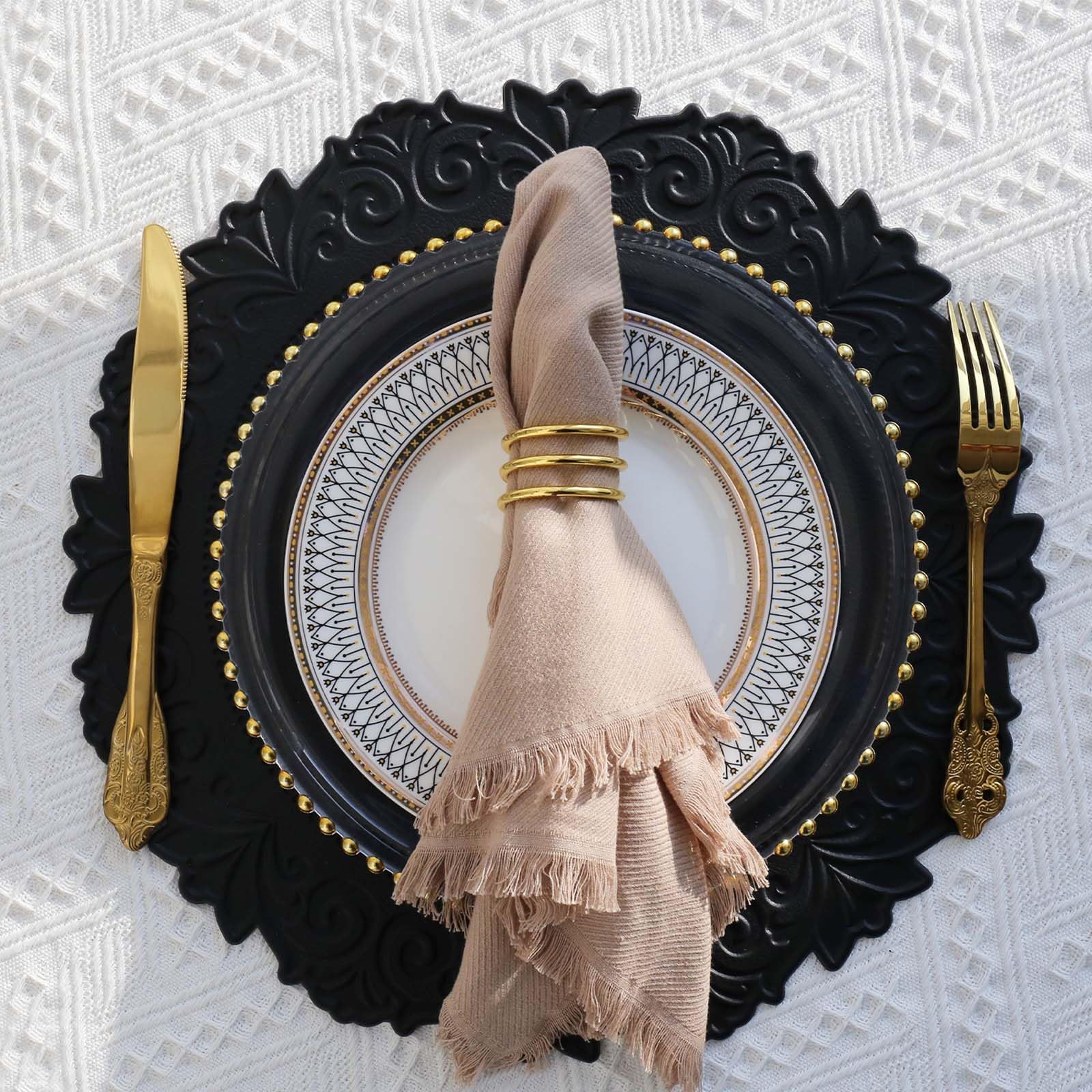 Amazon.com: CaSail Faux Leather Placemats and Coasters - Set of 4 Round ...