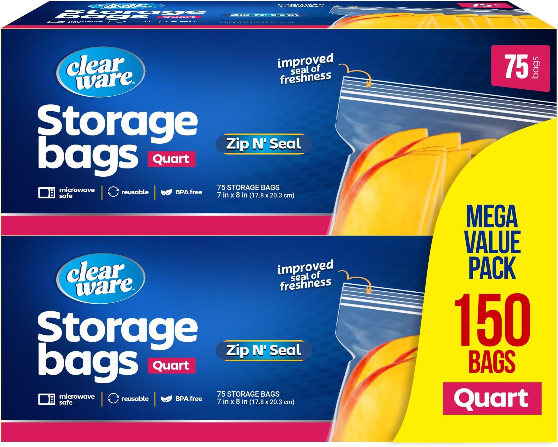 Amazon.com: Ziploc Easy Open, Storage Quart 48 Count : Health & Household