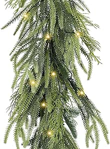 Amazon.com: EXKRAEFT 9FT Artificial Norfolk Pine Garland Realistic Christmas Garland Real Touch ...