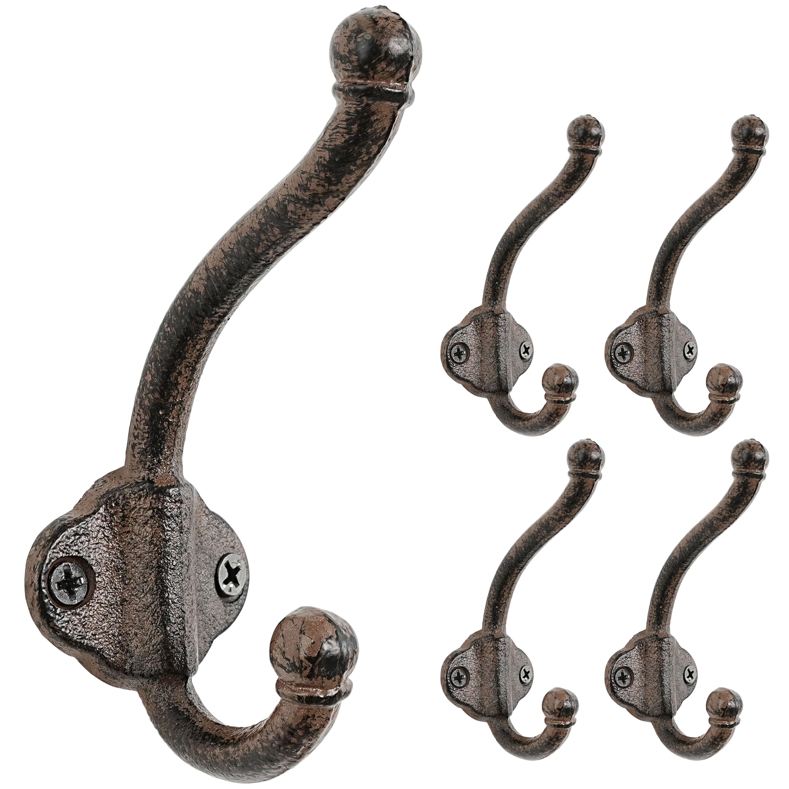 Amazon.com: Dseap Cast Iron Wall Hooks L=5”, Heavy Duty Coat Hooks ...