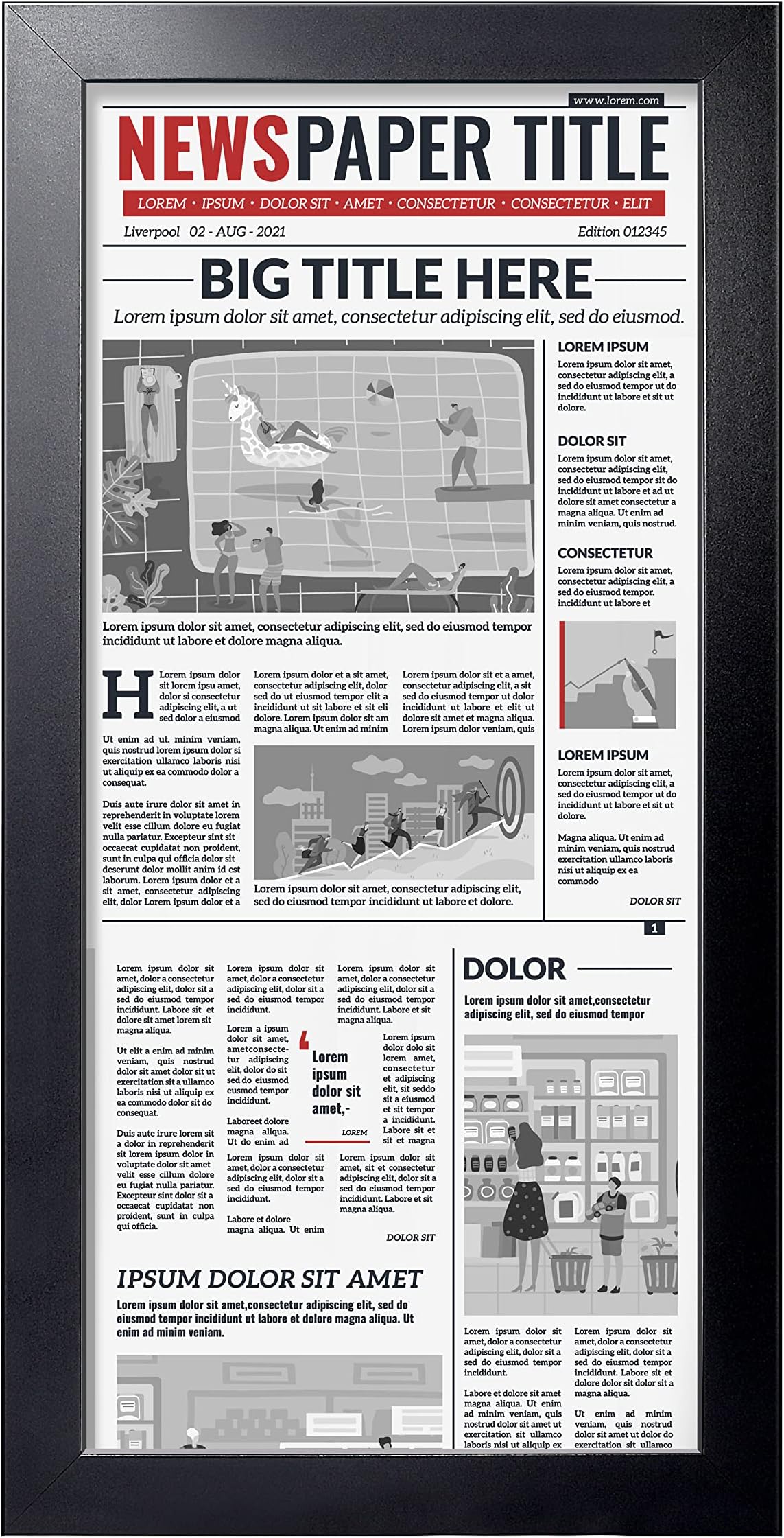 Amazon.com - Qunclay 3 Pack 11 x 22 Inch Magnetic Newspaper Frame for ...