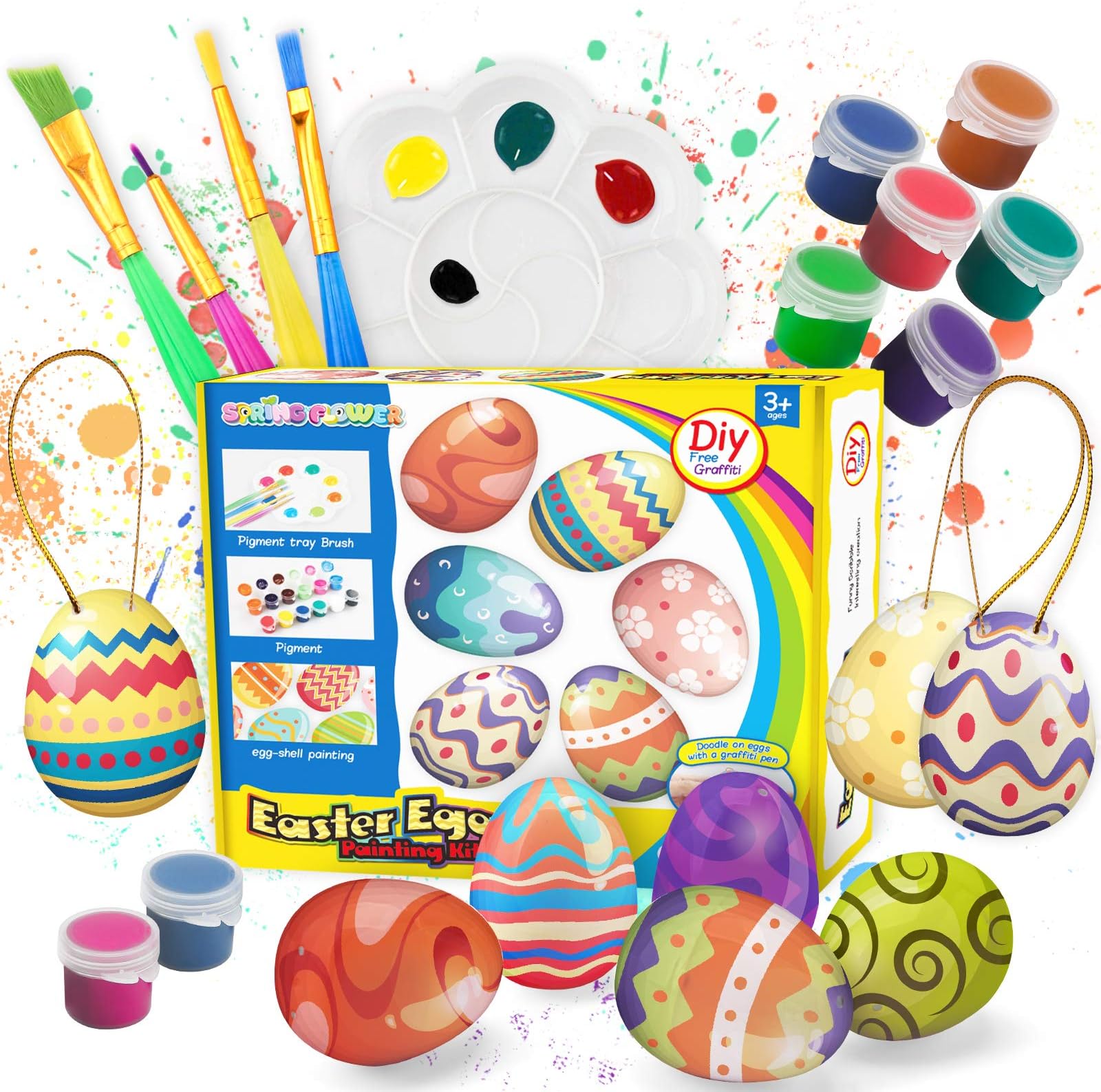 Amazon.com: Earth Paints Wooden Egg Craft Kit, 6 CT : Toys & Games