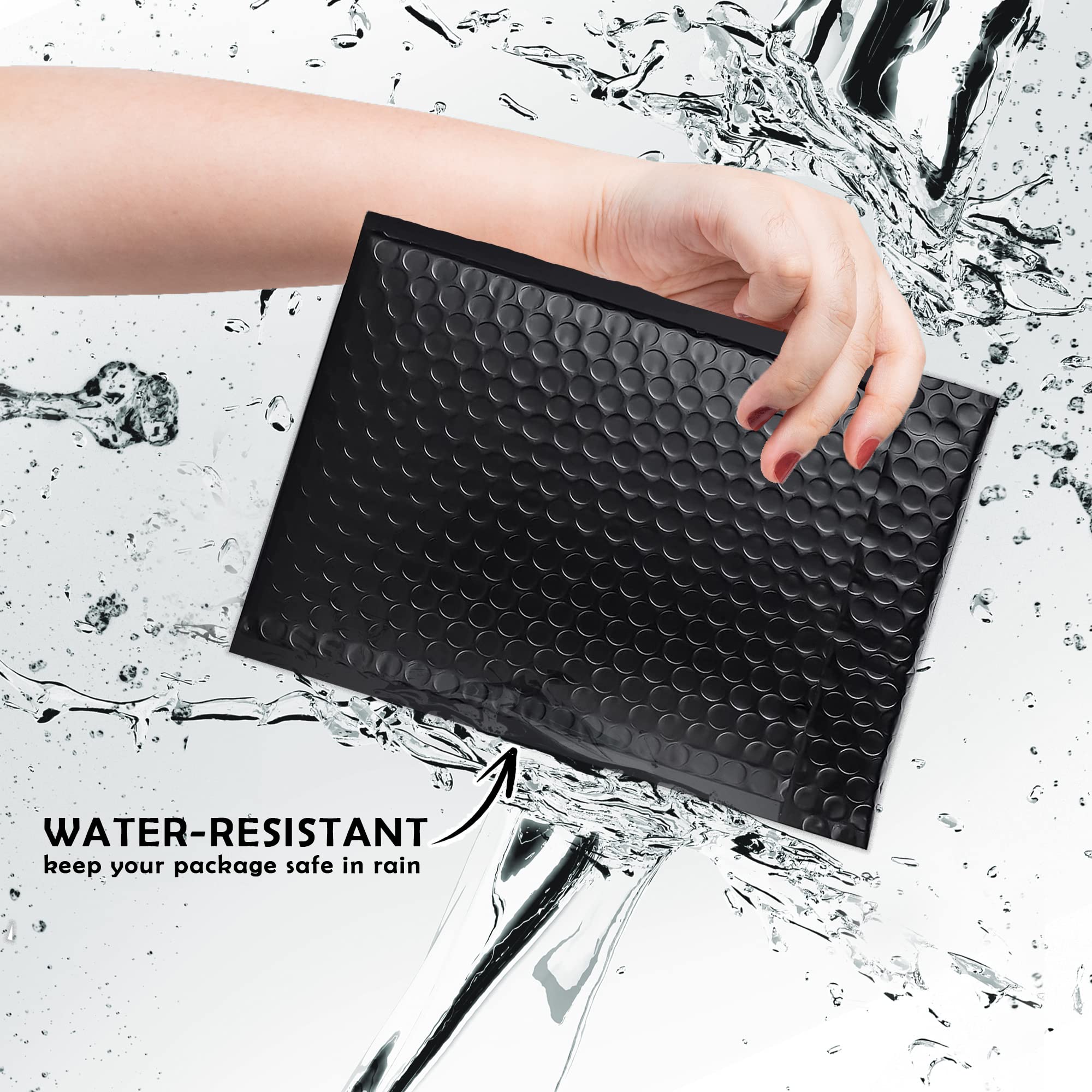 Snapklik.com : Poly Bubble Mailers 8.5x12 50 Pack Black Waterproof Self ...