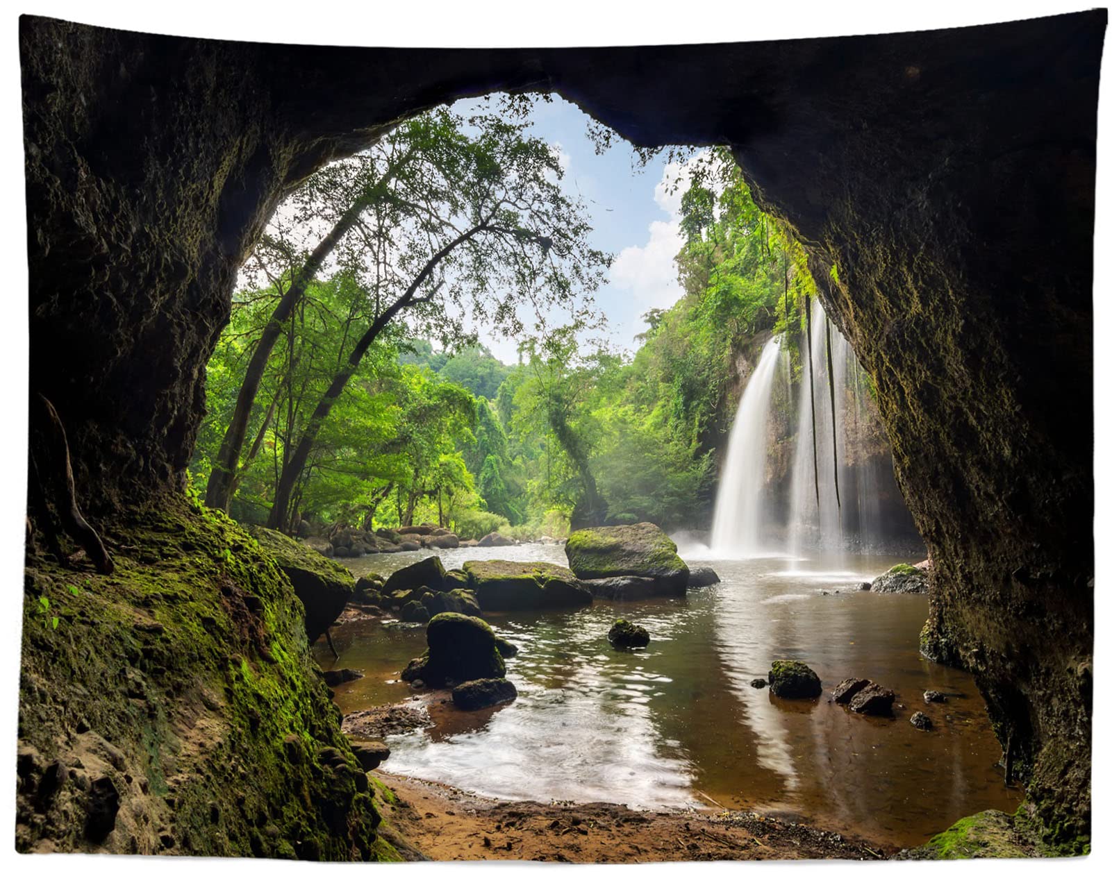 Nature Backdrops For Wall BELECO 17x10ft Fabric Mountain Waterfall ...
