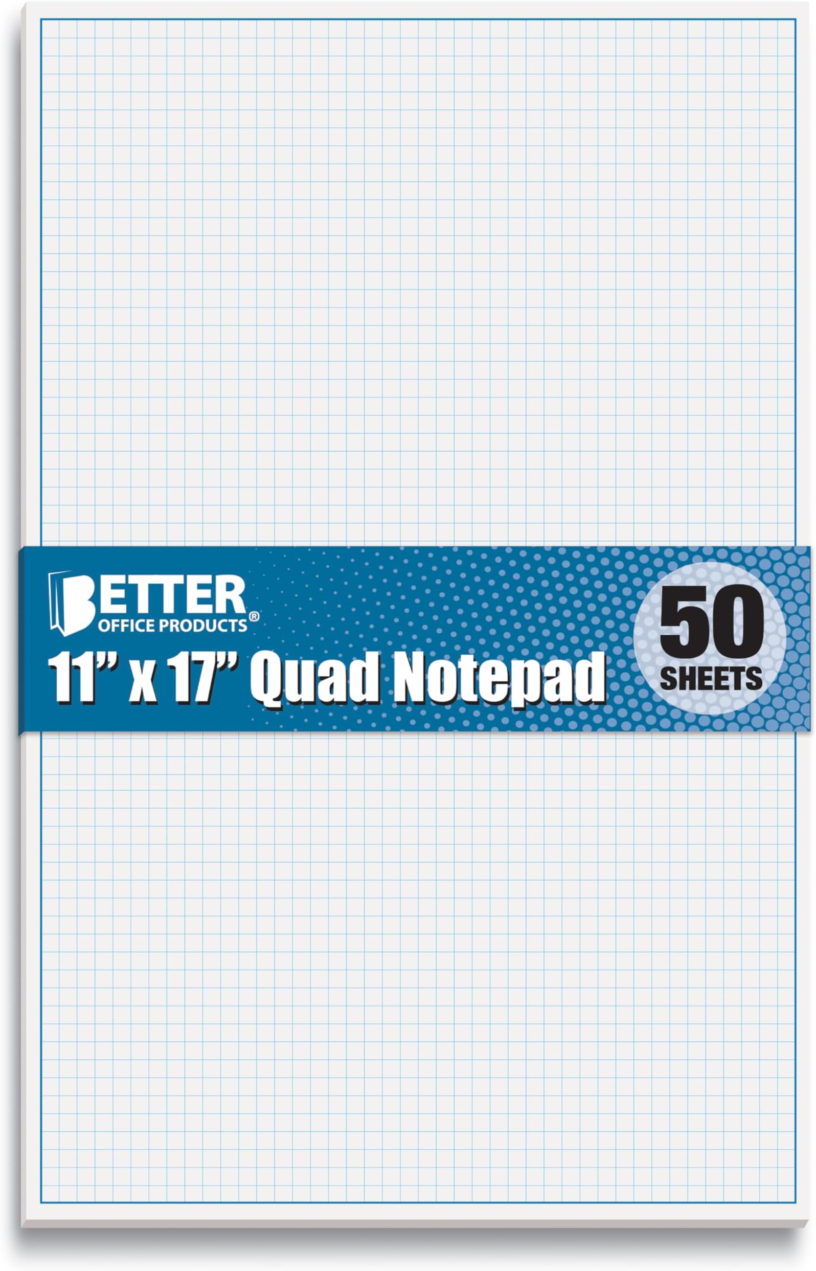 Amazon.com : Graph Paper Pad, 17" x 11", 50 Sheets, Blue Line Border ...