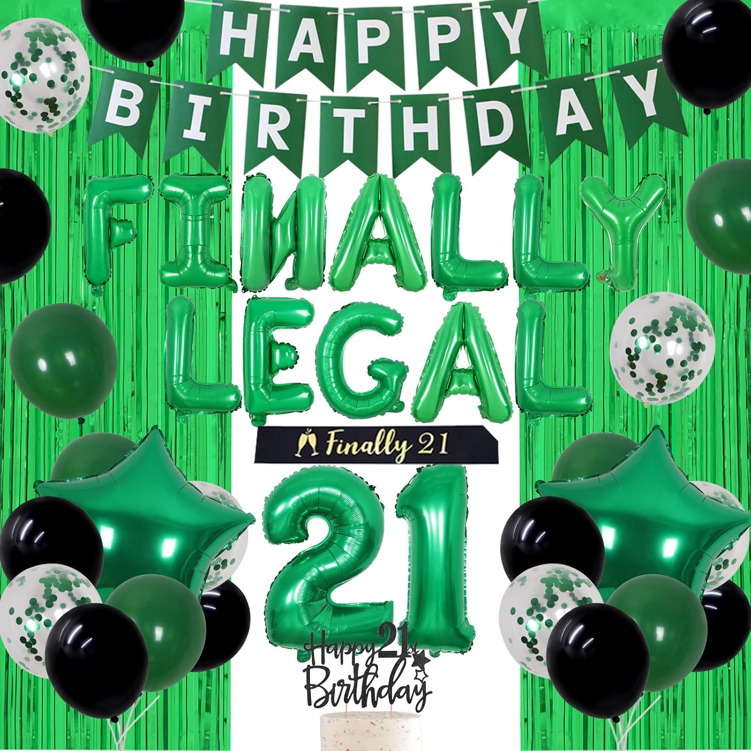 Amazon.com: 21st Birthday Decorations for Her Him, Finally Legal 21 ...