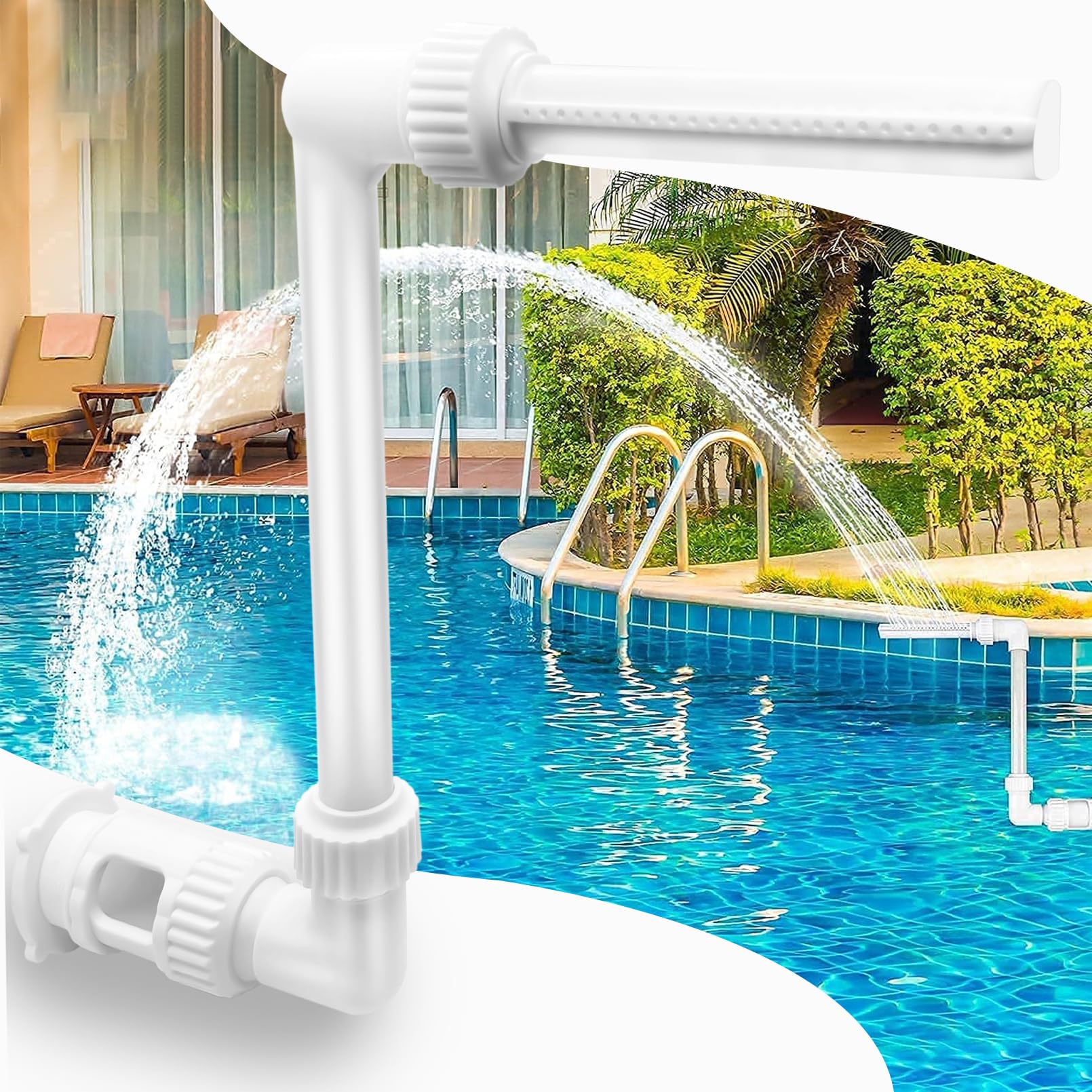 Amazon.com: Suyeah Pool Fountain for Swimming Pool, Water Fountains ...