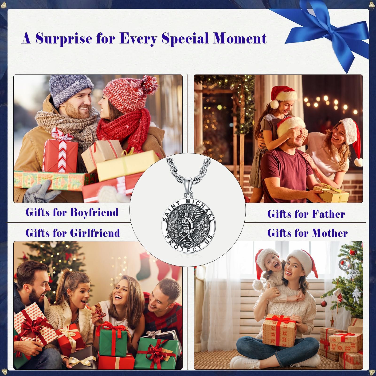 Snapklik.com : St Michael Necklace For Men Sterling Silver Saint ...