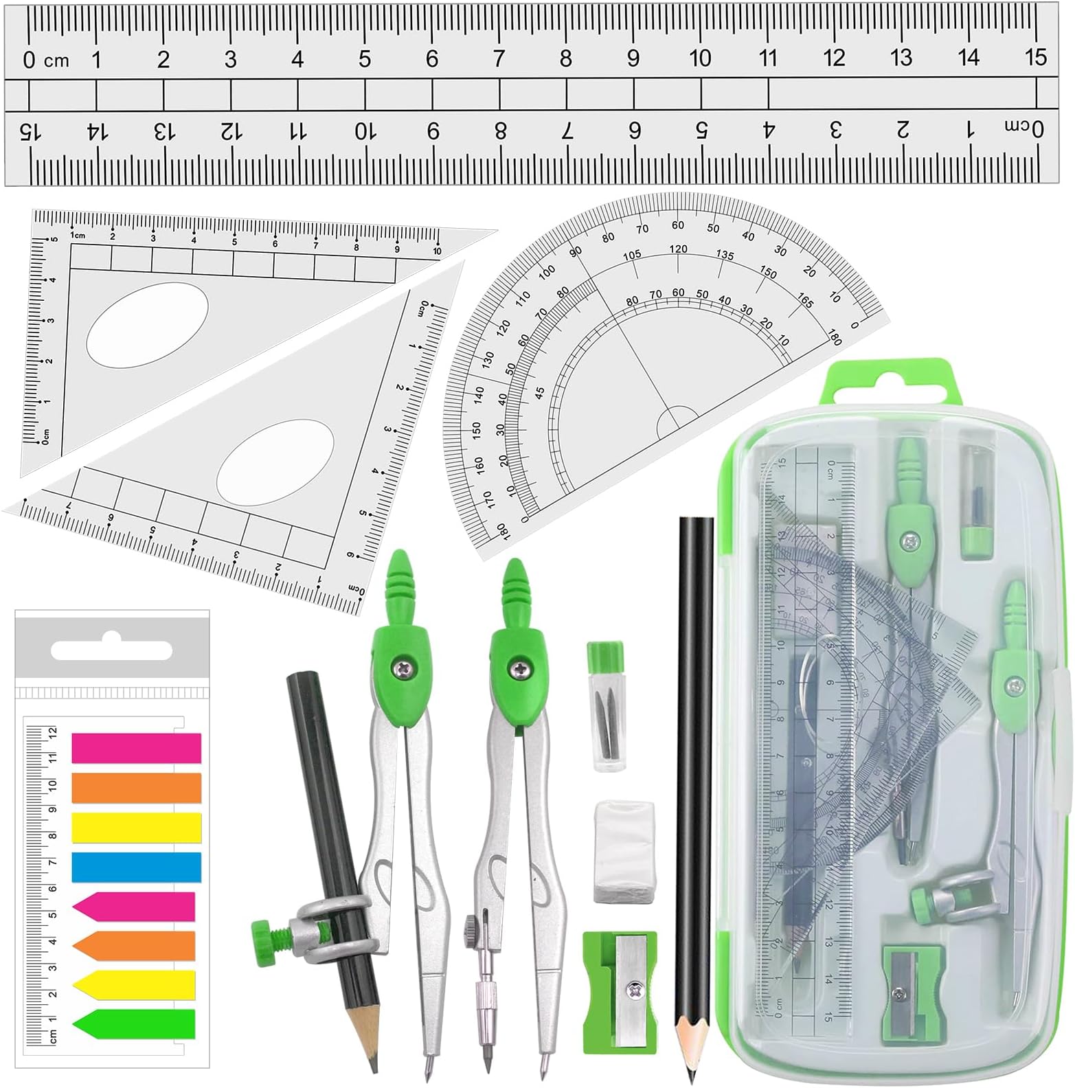 Amazon.com : Akuoly Geometry Compass Kit Starter Maths Set with 2 ...