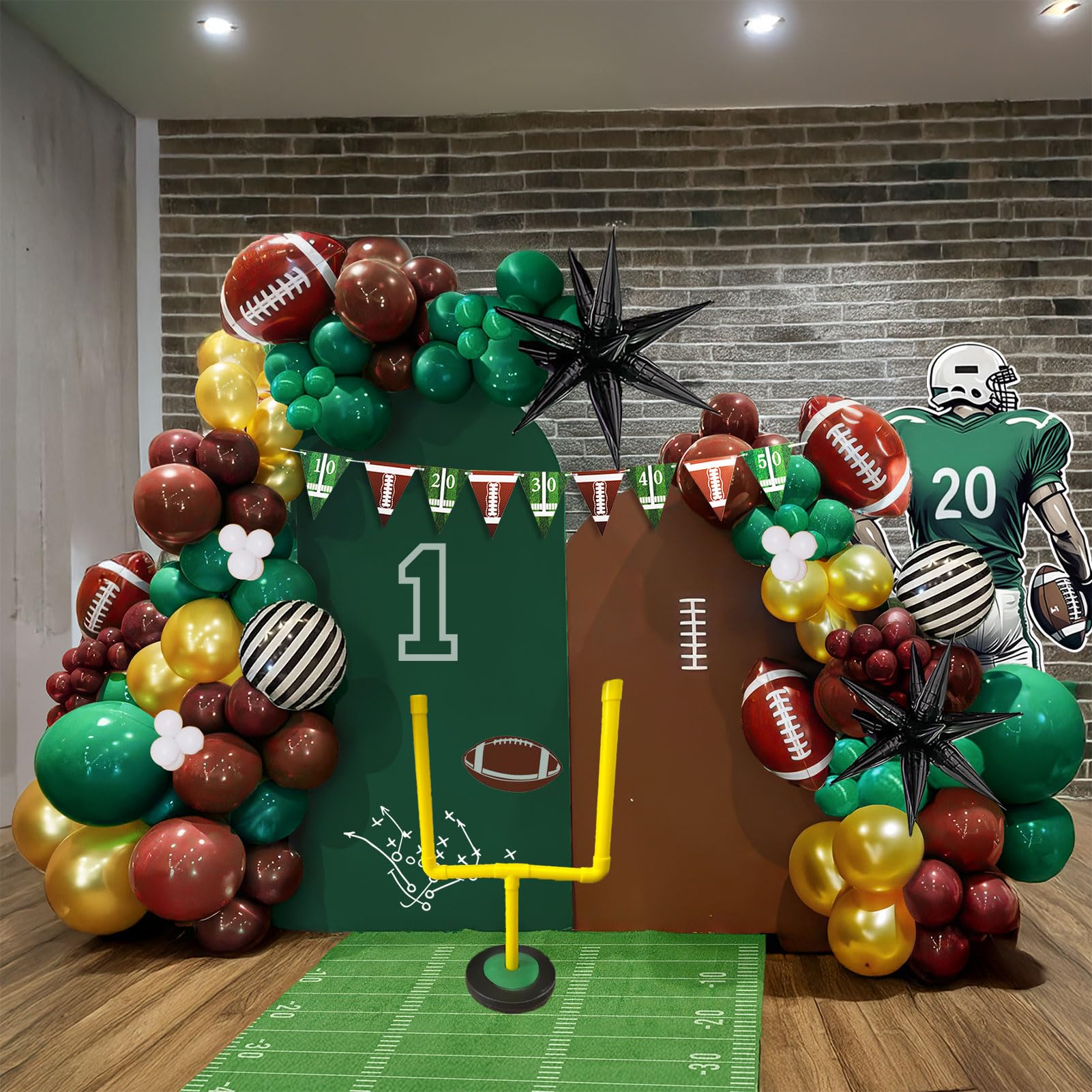 Amazon.com: Football Balloon garland arch kit White gold Balloons with ...
