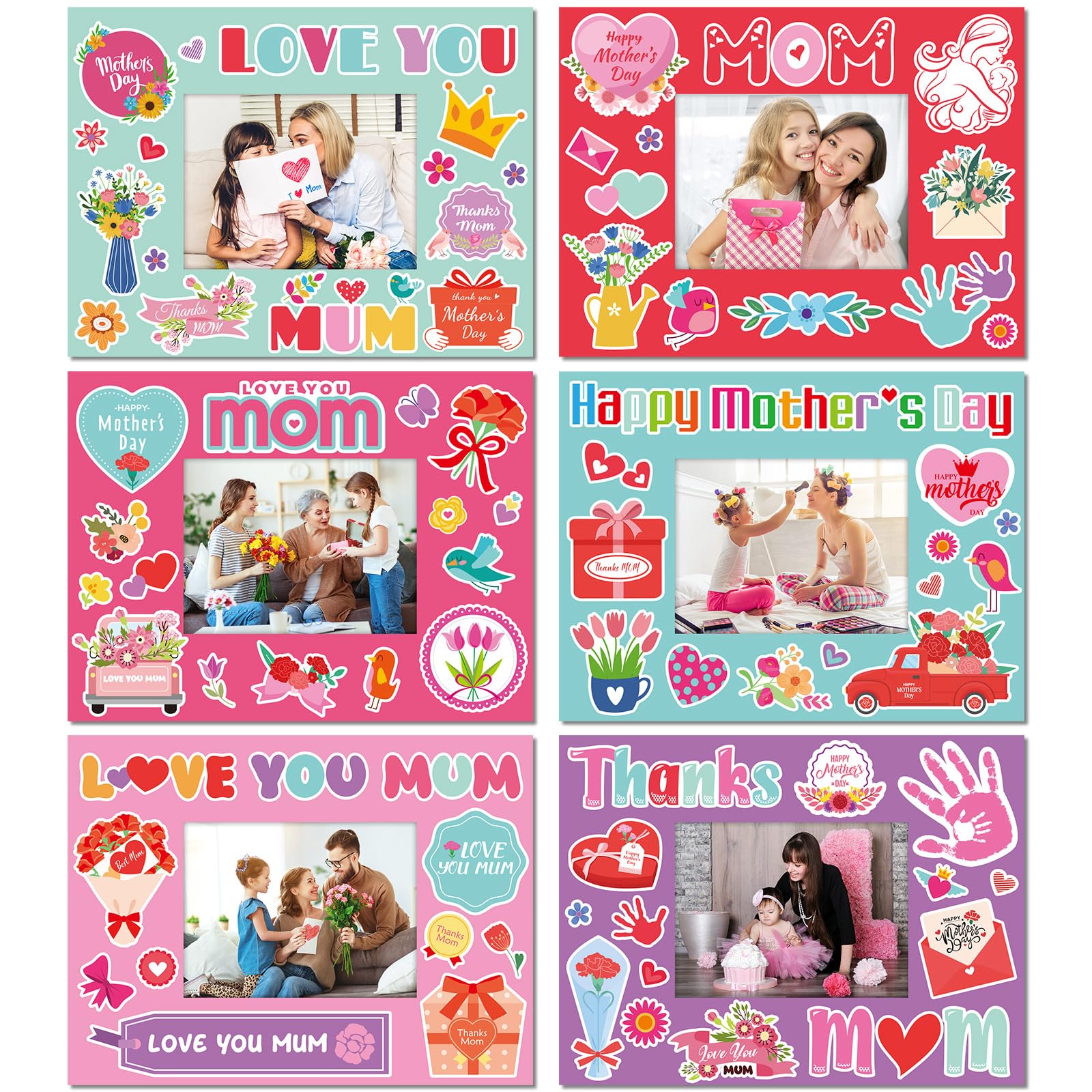 Snapklik.com : 36 Pcs Mothers Day Picture Frames Craft Kits Include ...