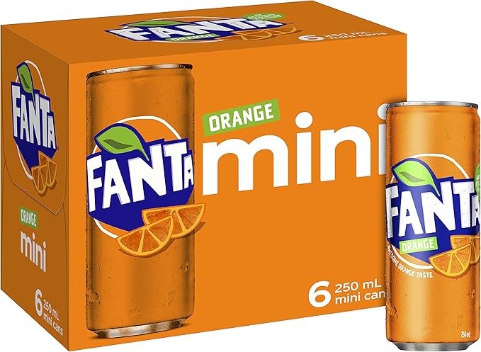Fanta Orange Soft Drink Mini Can Multipack 6 x 250 ml : Amazon.com.au ...