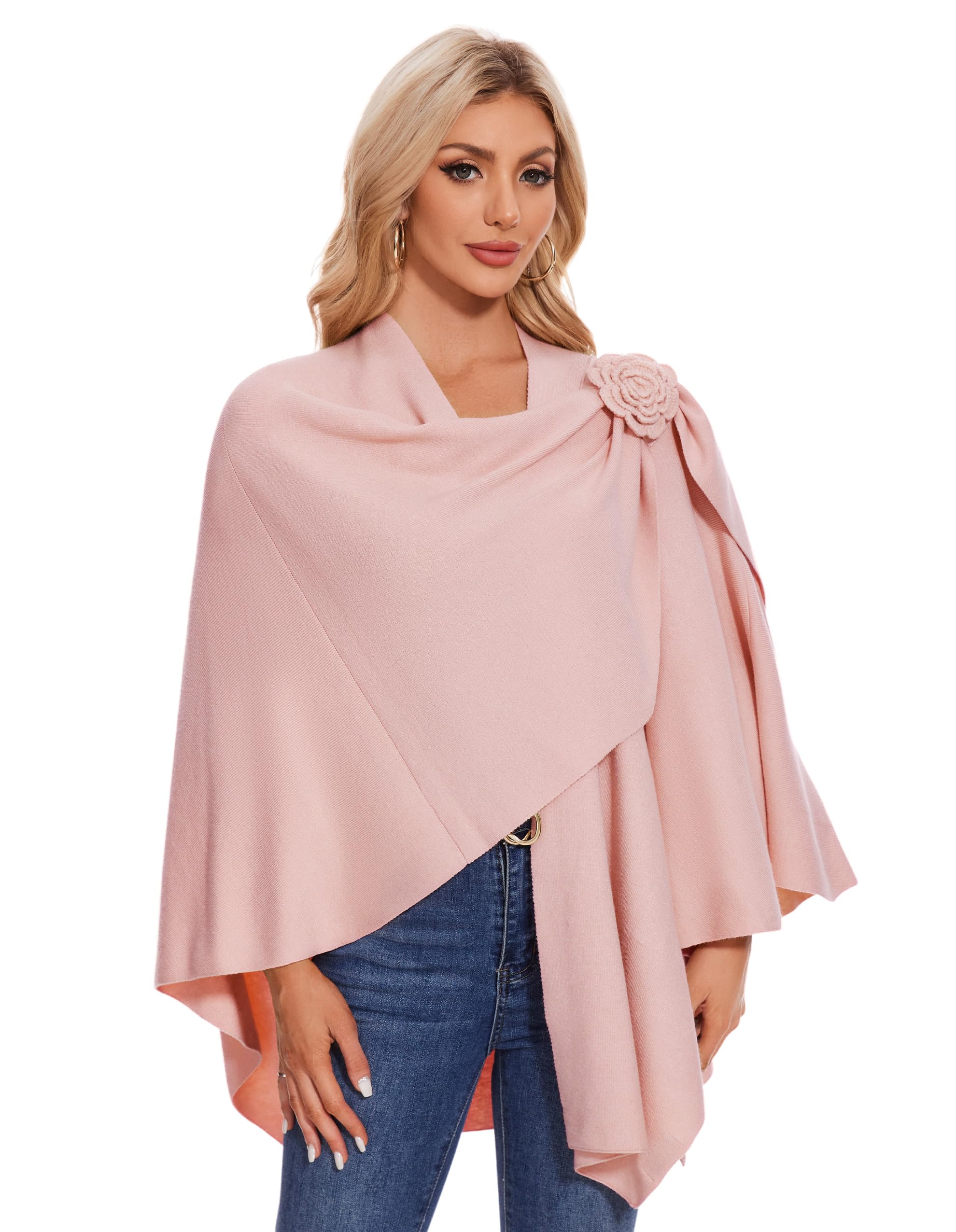 Snapklik.com : Womens Elegant Cross Front Shawl Wraps Floral Wraps Soft ...