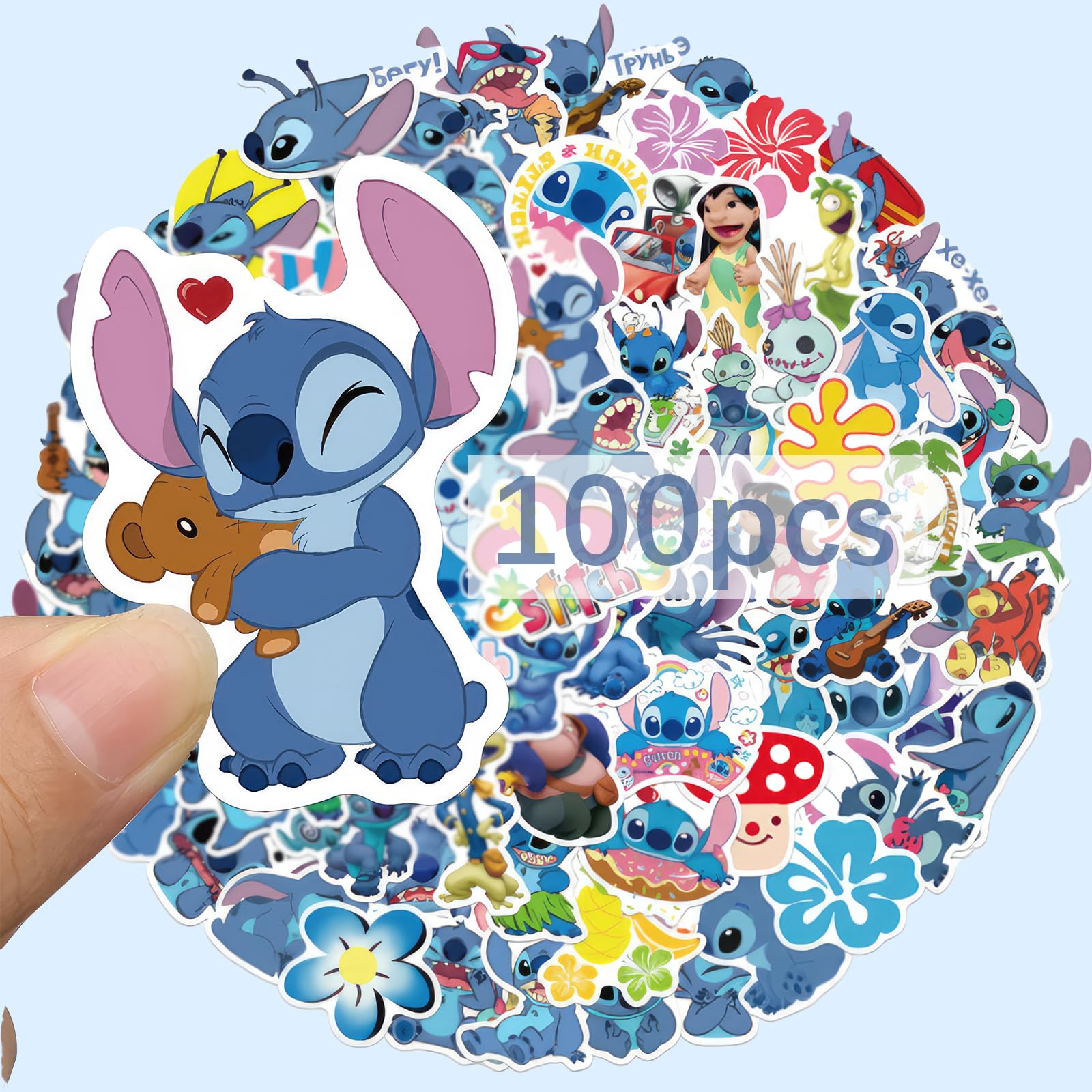 100Pcs Cartoon Stickers Stitch Stickers for Water Bottles, Anime ...