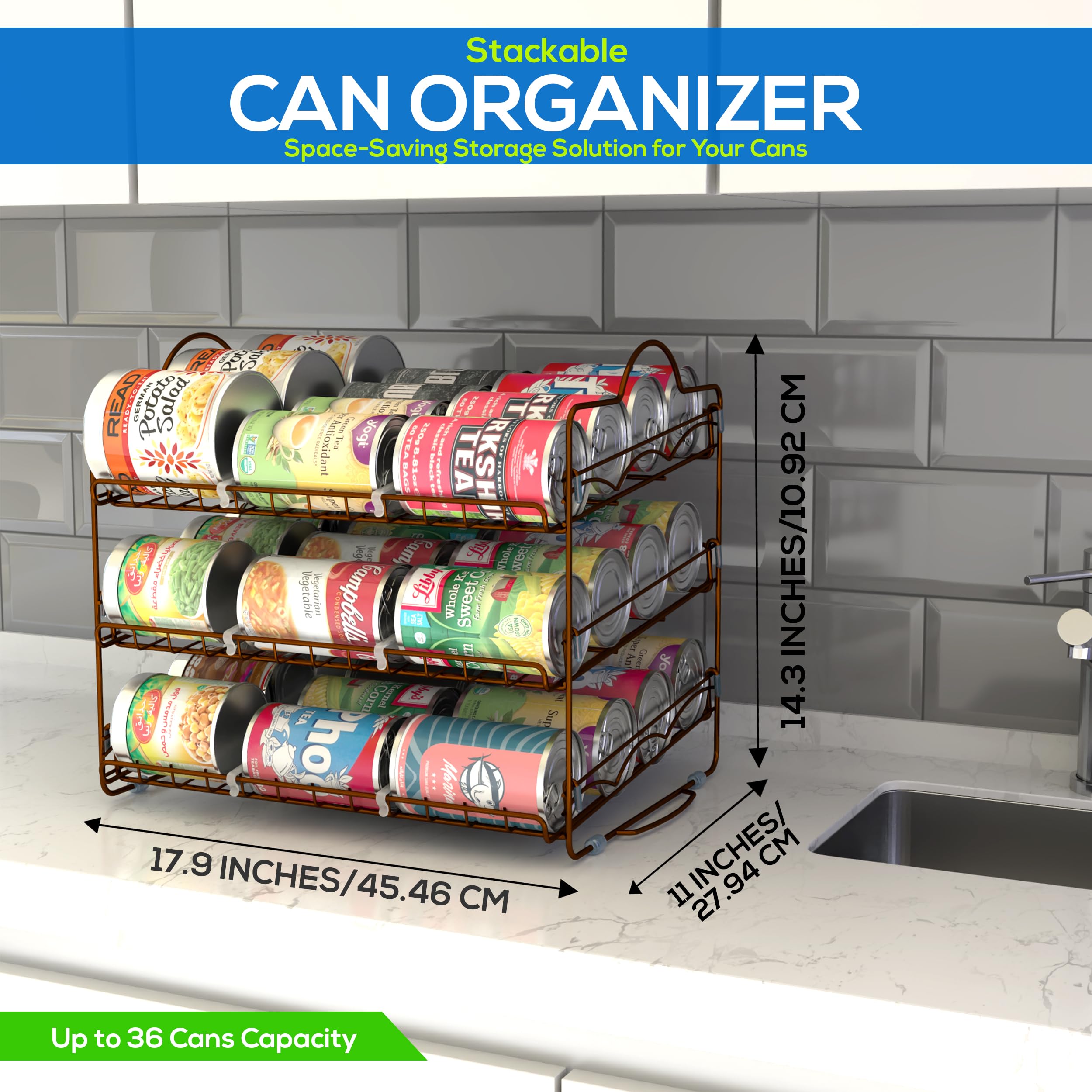Snapklik.com : Utopia Kitchen Storage Can Rack Organizer, Stackable Can ...