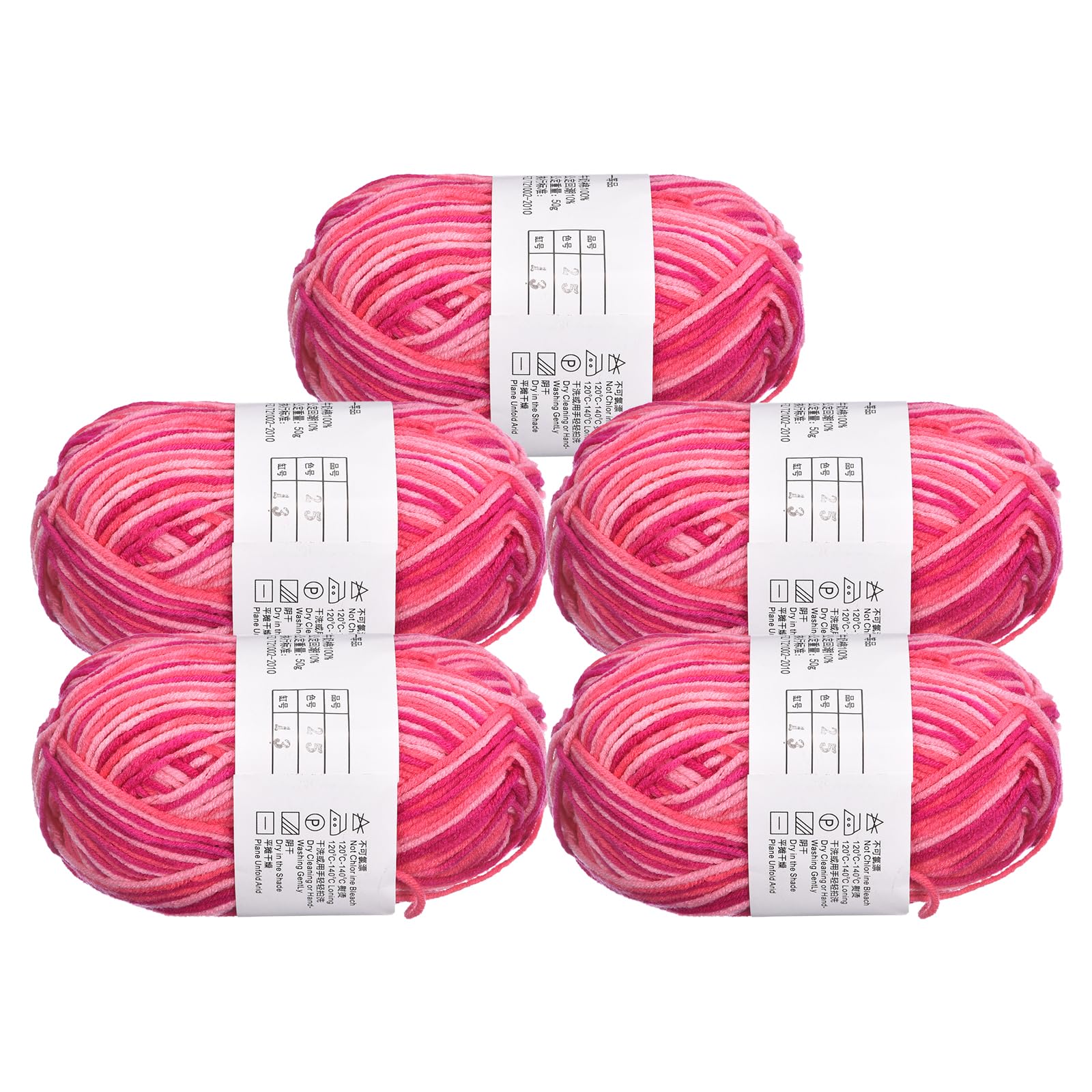 sourcing map Cotton Blend Yarn, 5 Pack of 50g/1.76oz Soft Crochet Craft ...