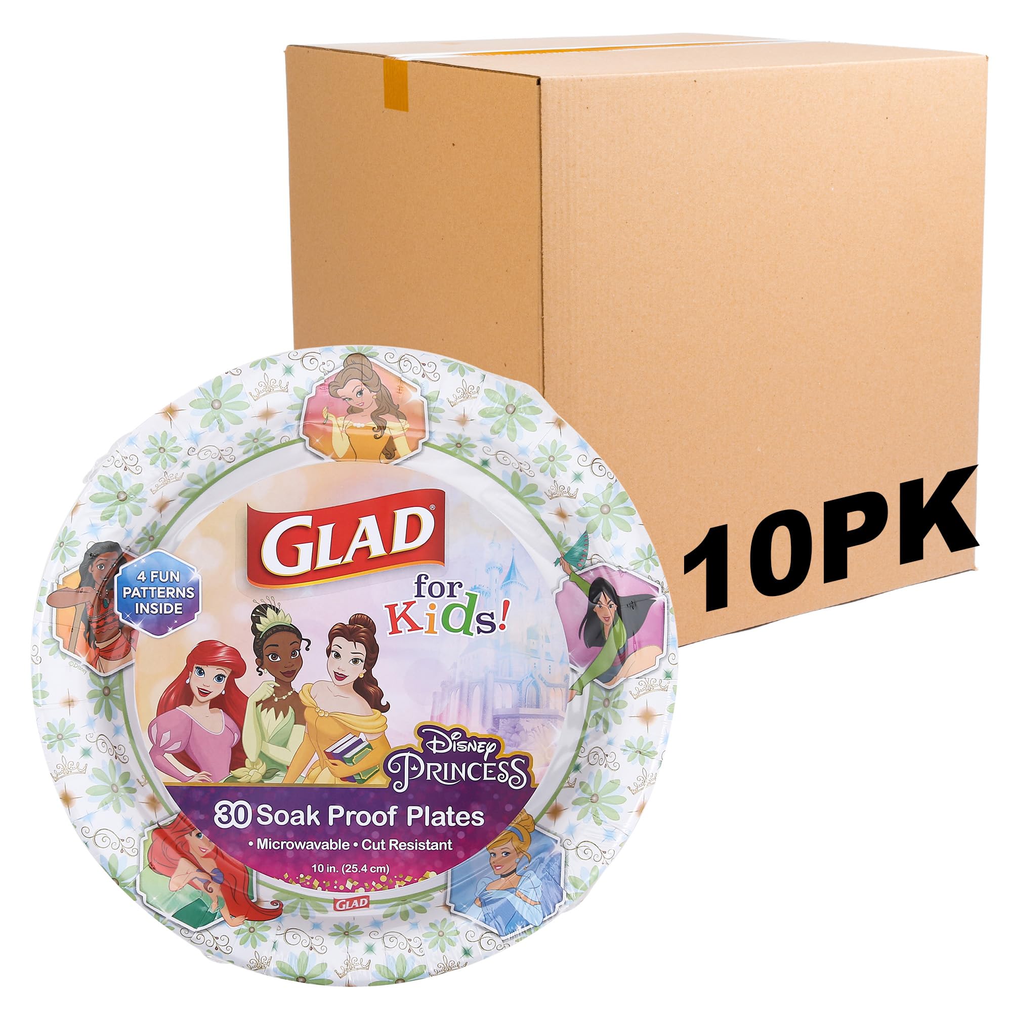Amazon.com: Glad for Kids Disney Princess 10” Paper Plates | Disney ...