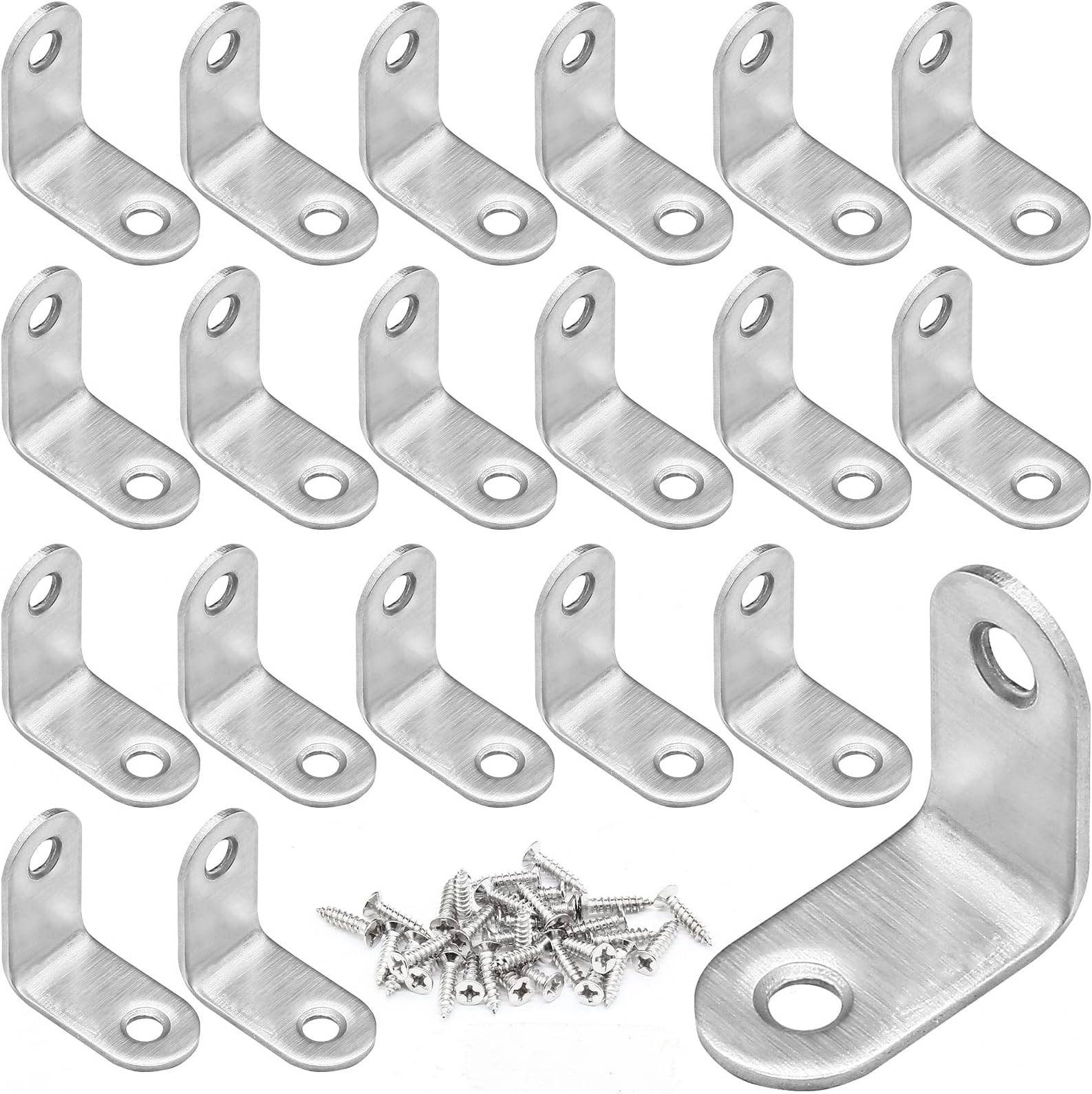 Amazon.com: Zorfeter 20 Pcs Stainless Steel L Bracket Small Corner ...