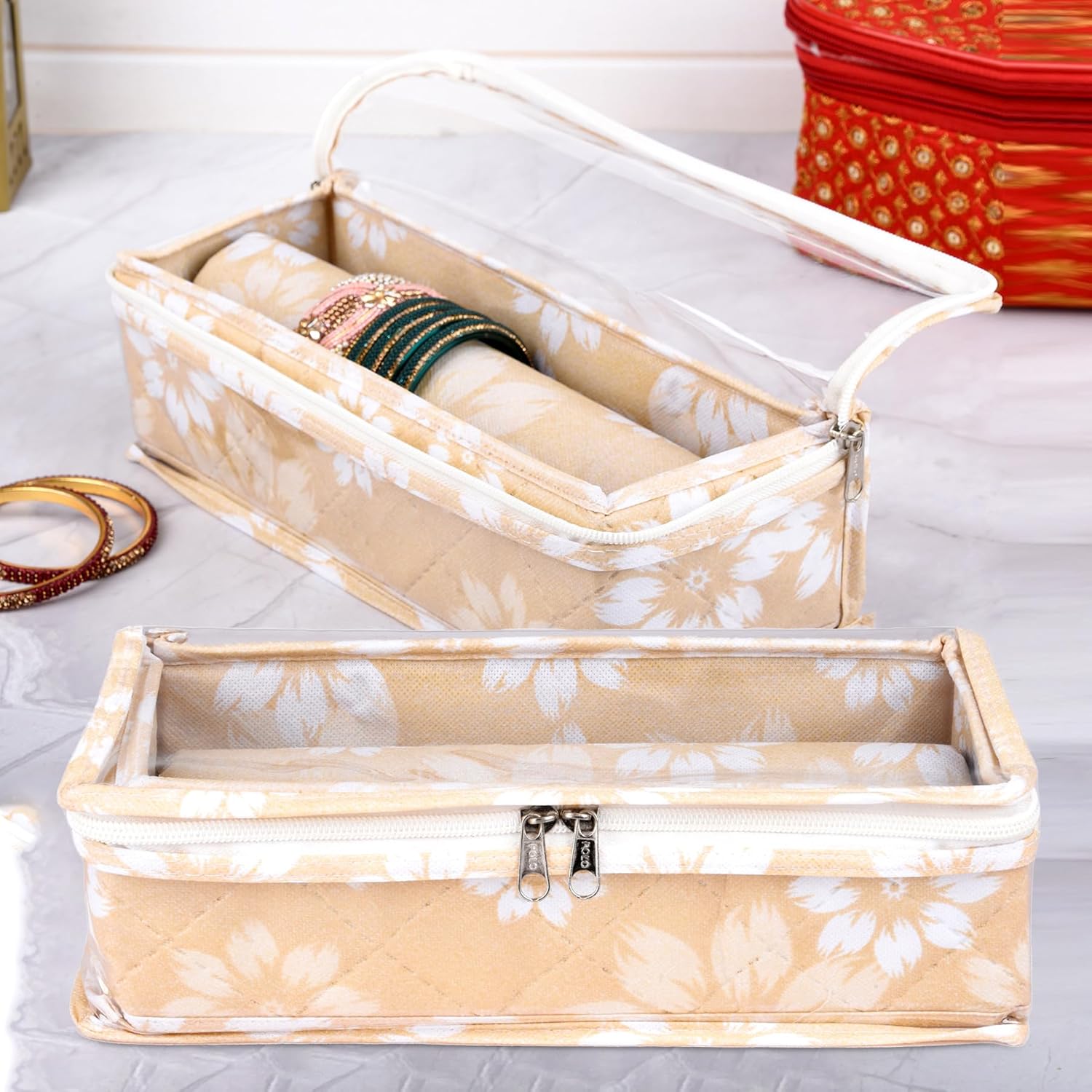 Kuber Industries Rectangular Pack of 2 Bangle Box | Single Rod Chudi ...