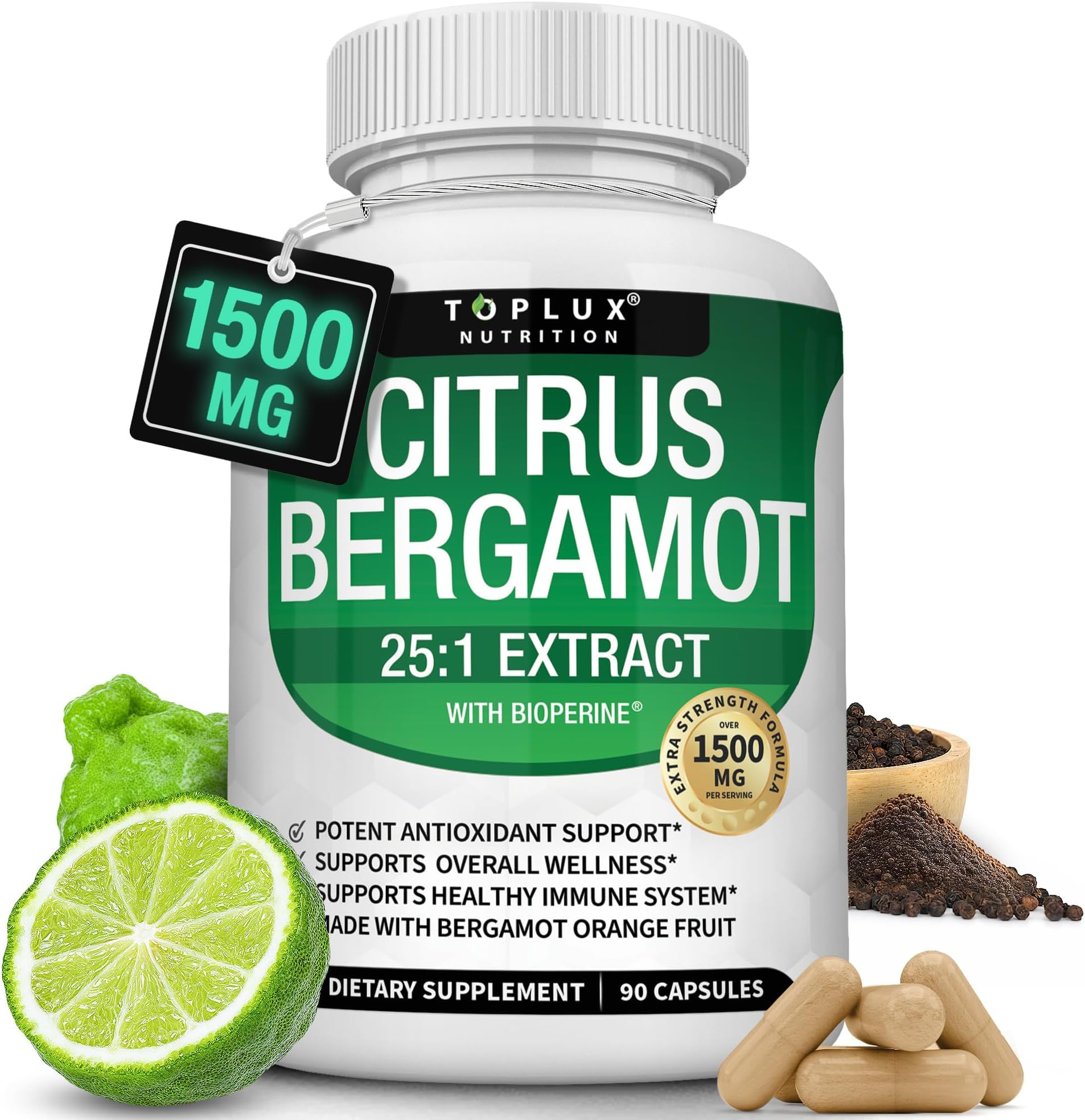 Amazon.com: Nutricost Citrus Bergamot Capsules 1,200mg, 120 Capsules ...