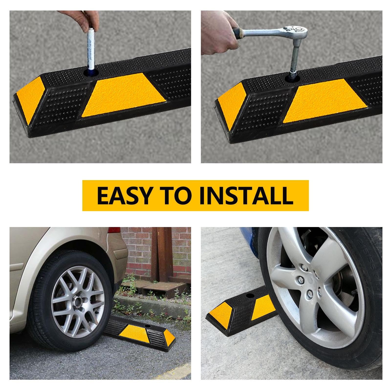 Snapklik.com : Curb Parking Garage Floor Stopper - 72 Inch Extra Wide ...