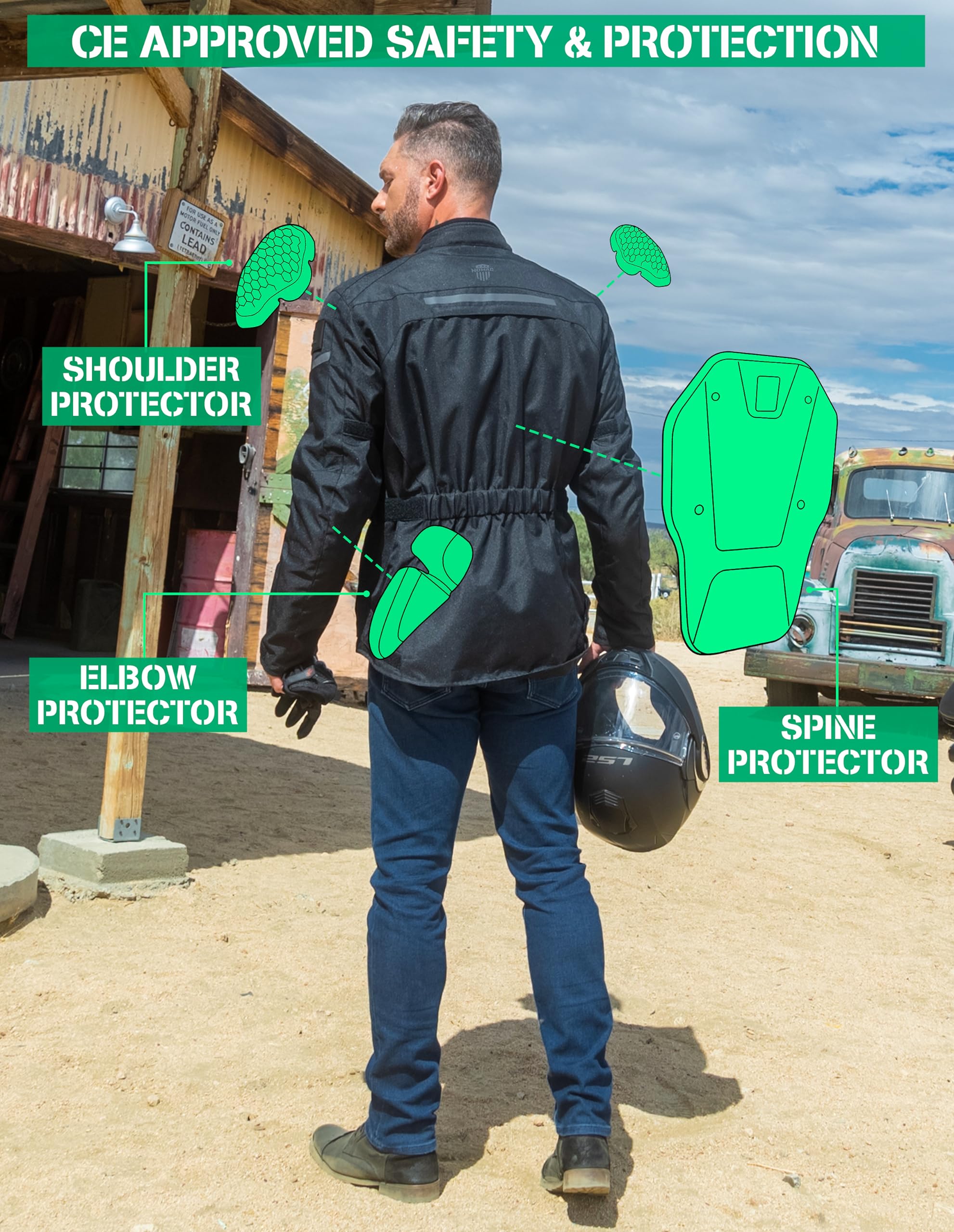 Snapklik.com : Nomad Touring Adventure Motorcycle Jacket For Men Biker Enduro 4-Season Riding ...