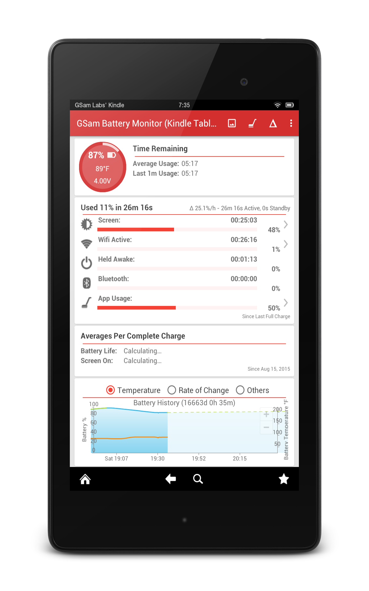 GSam Battery Monitor (Kindle Tablet Edition) - App on Amazon Appstore