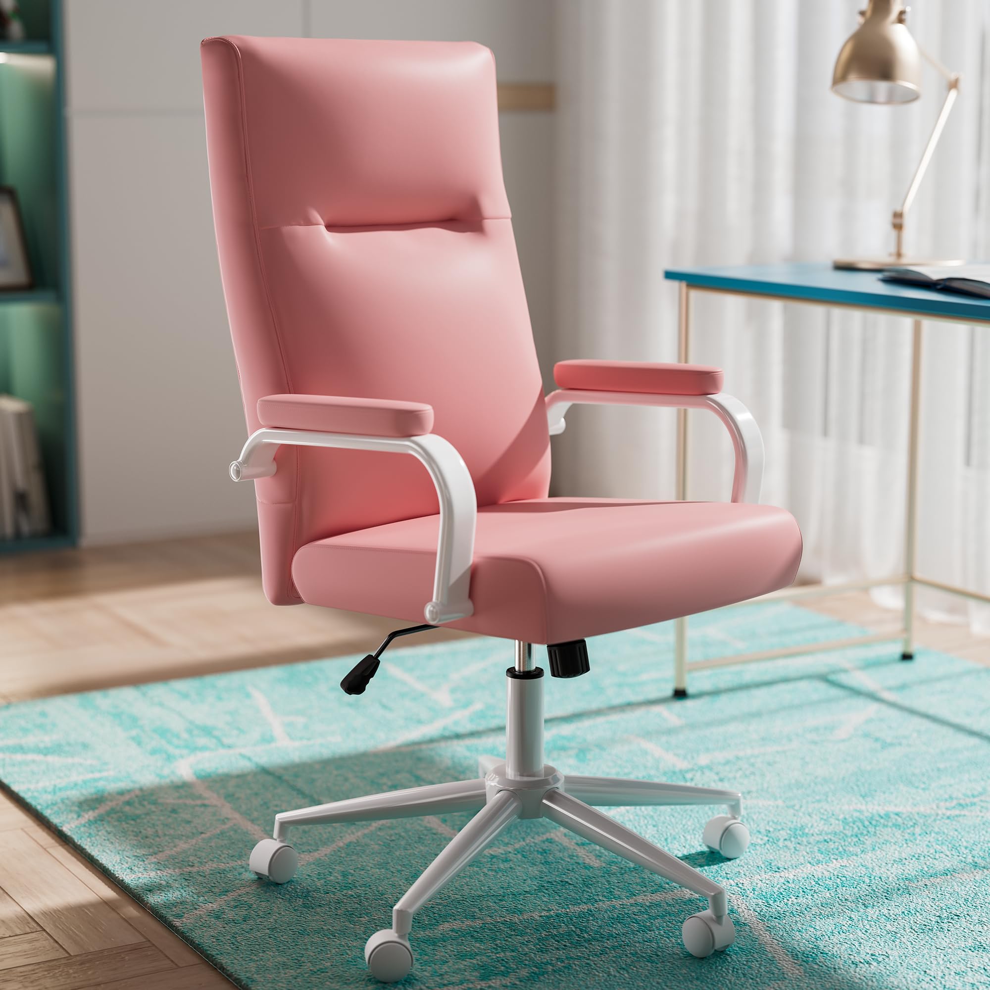 Amazon.com: GXJ Pink Office Desk Chair, Computer Chair with Wheels and ...