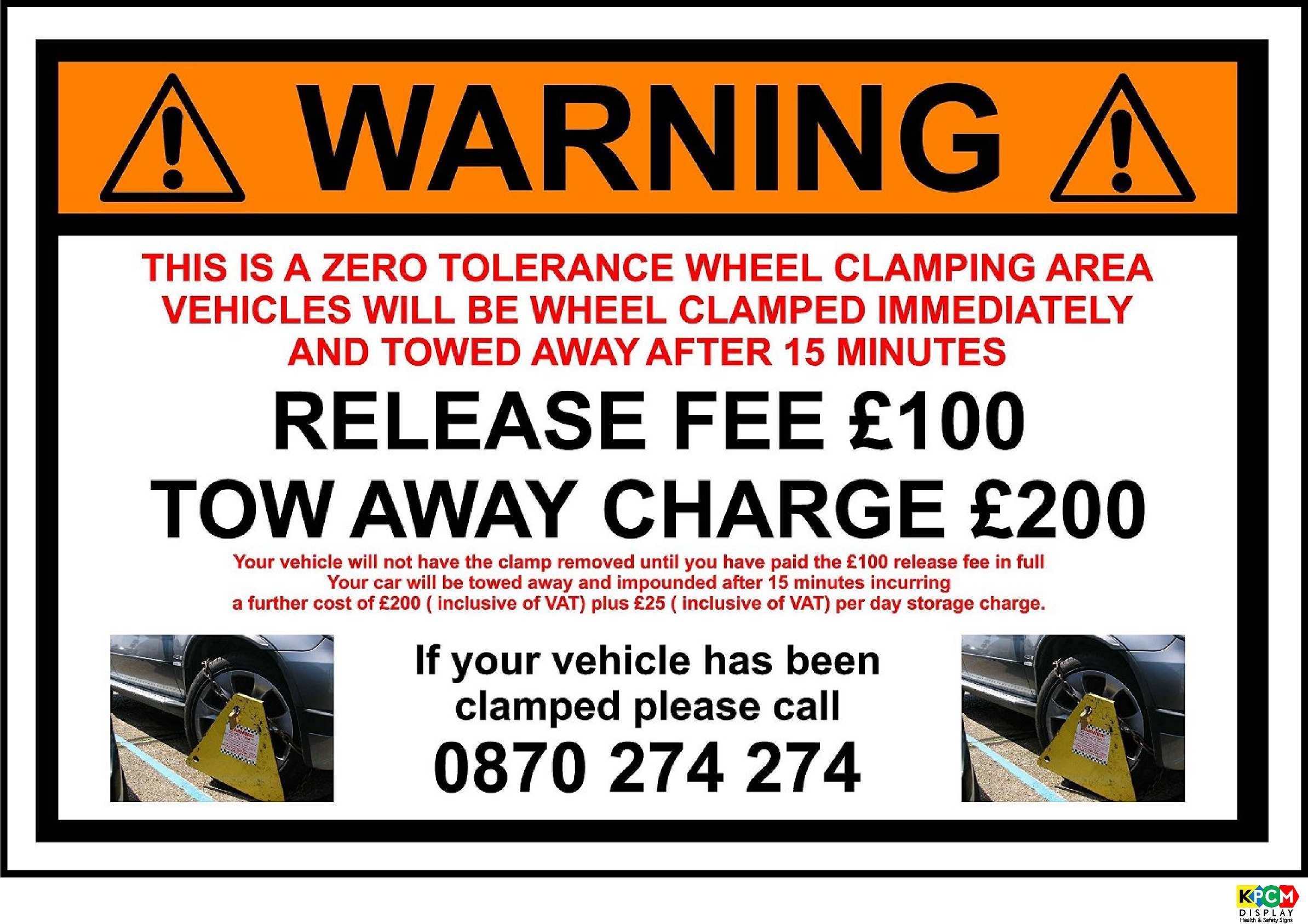 Wheel clamp Sign Very Official Looking - Pub Club Shop Office Private ...