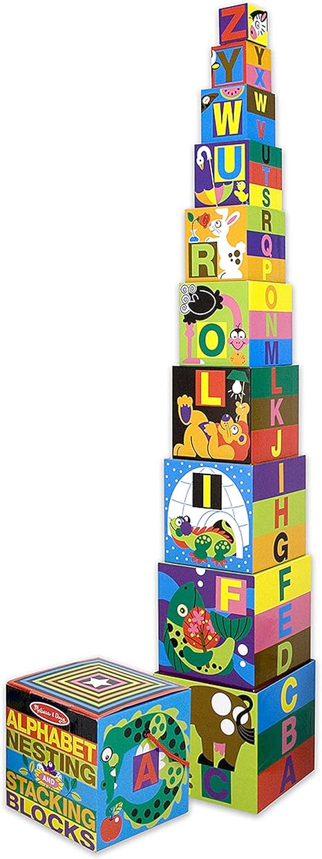 Melissa & Doug Deluxe 10-Piece Alphabet Nesting and Stacking Blocks ...