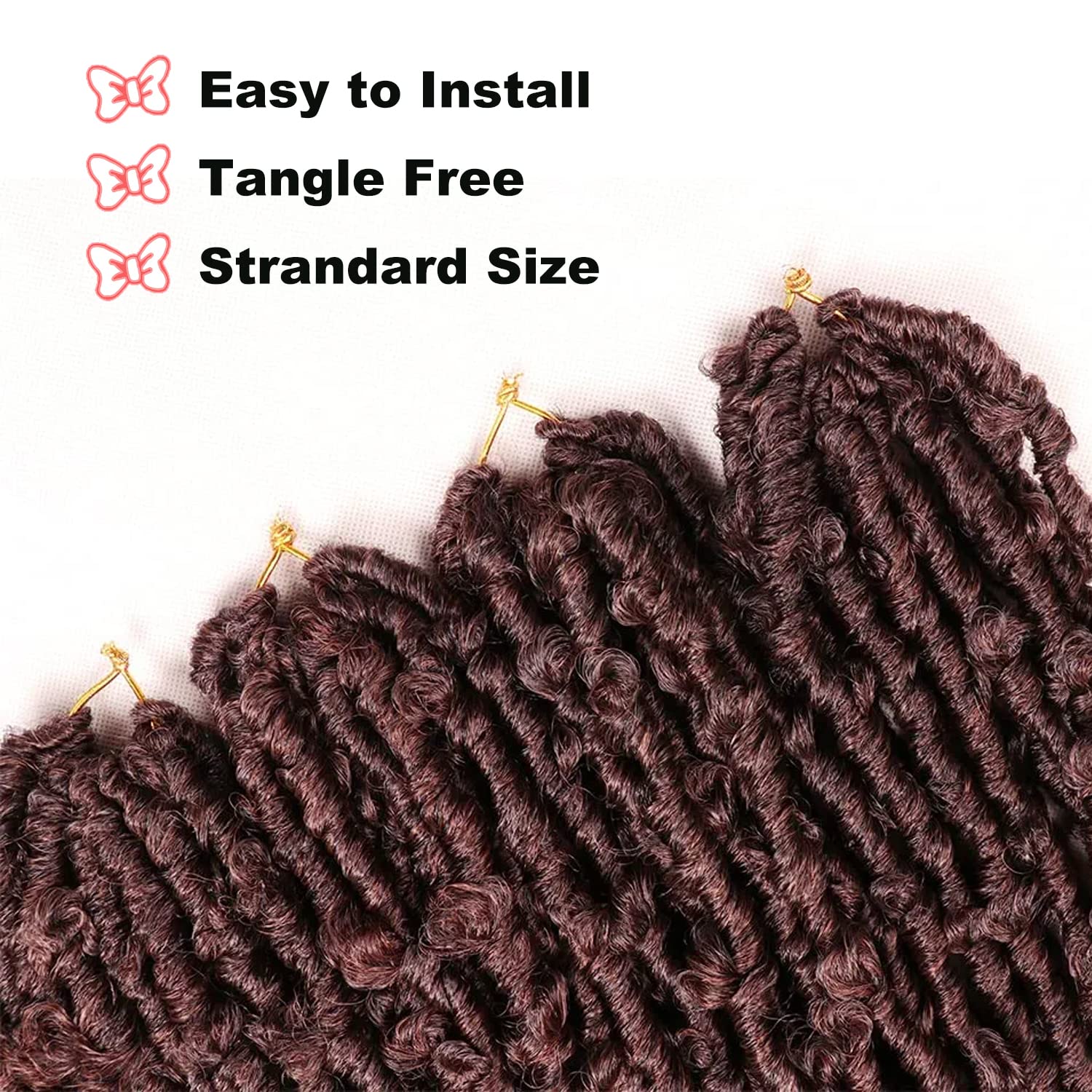 6 Packs Butterfly Faux Locs Crochet Hair 18 Inch Pre-looped Distressed ...