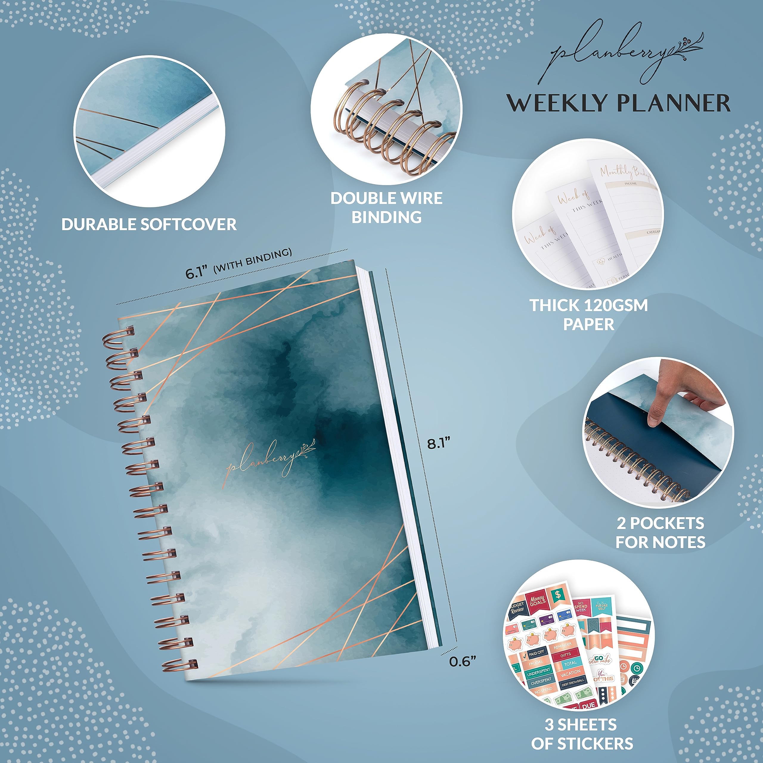 Snapklik.com : PLANBERRY Weekly Planner Undated Life Organizer & Budget ...