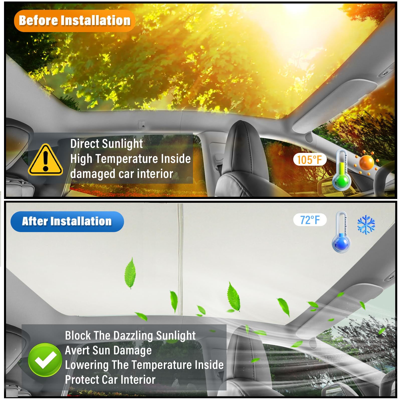 Snapklik.com : 4Pcs Sunroof Shade For Tesla Model Y 2020-2023 2024 ...