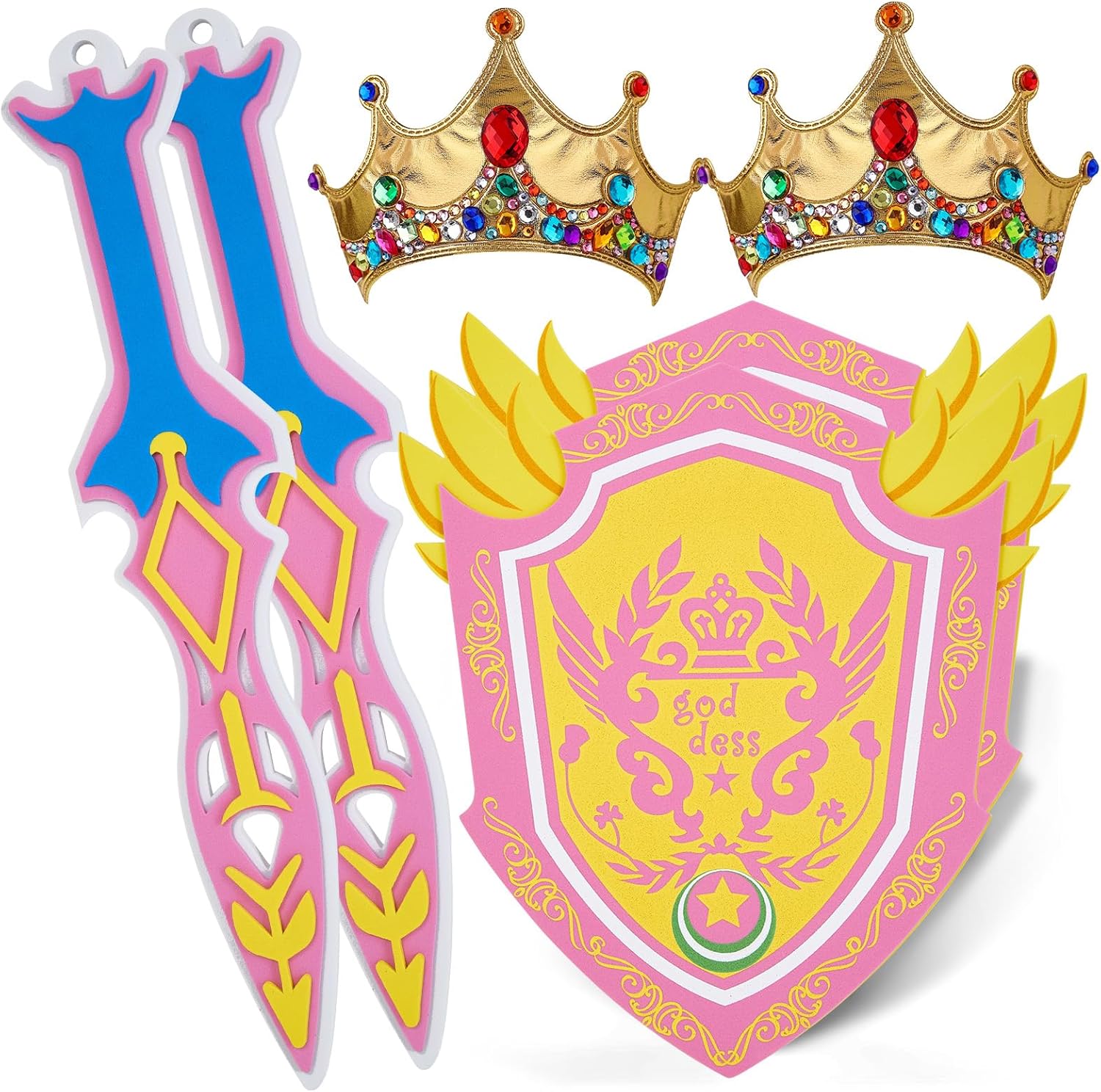 Amazon.com: RICHNESS Play Sword and Shield for Girl 2sets Kids Sword ...