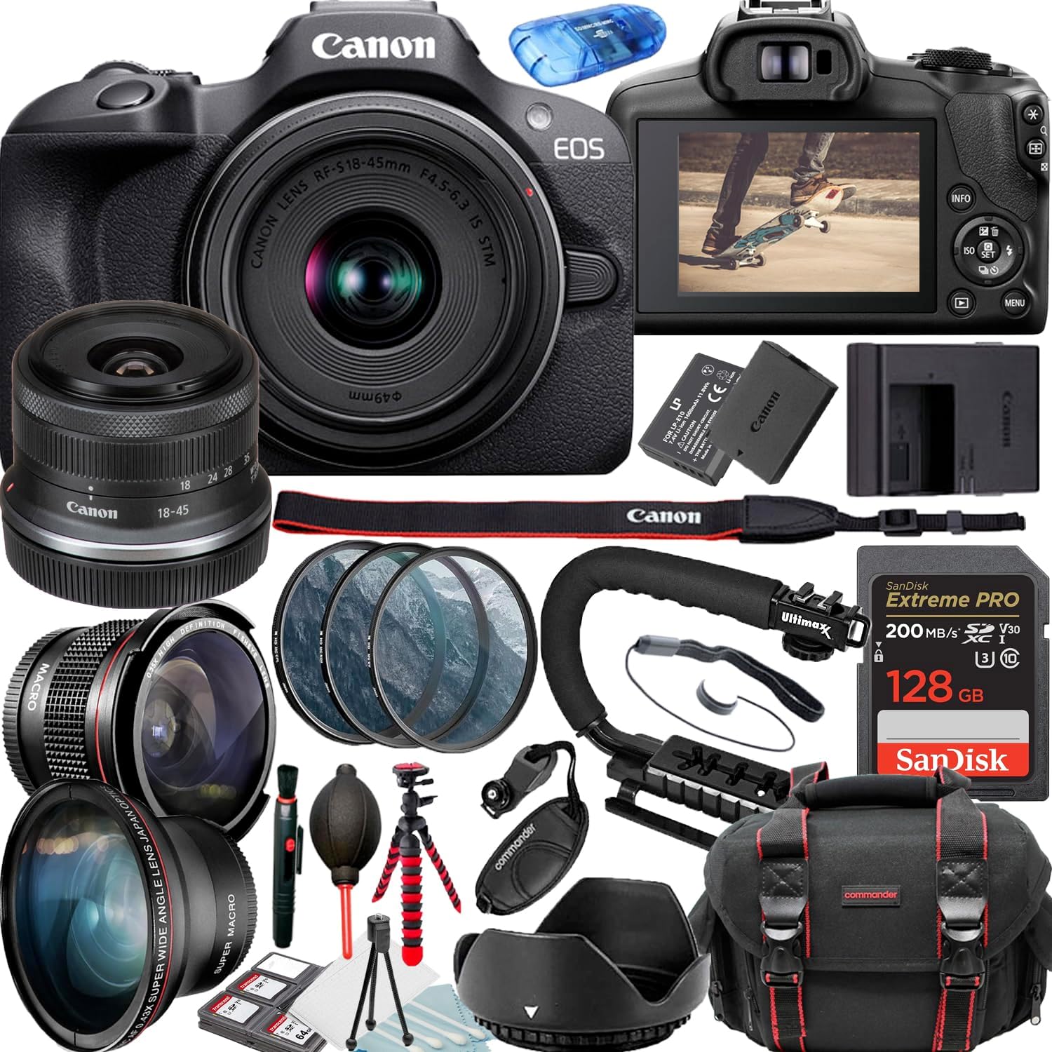 Amazon.com : Canon EOS R100 Mirrorless Camera with 18-45mm and 55-210mm ...