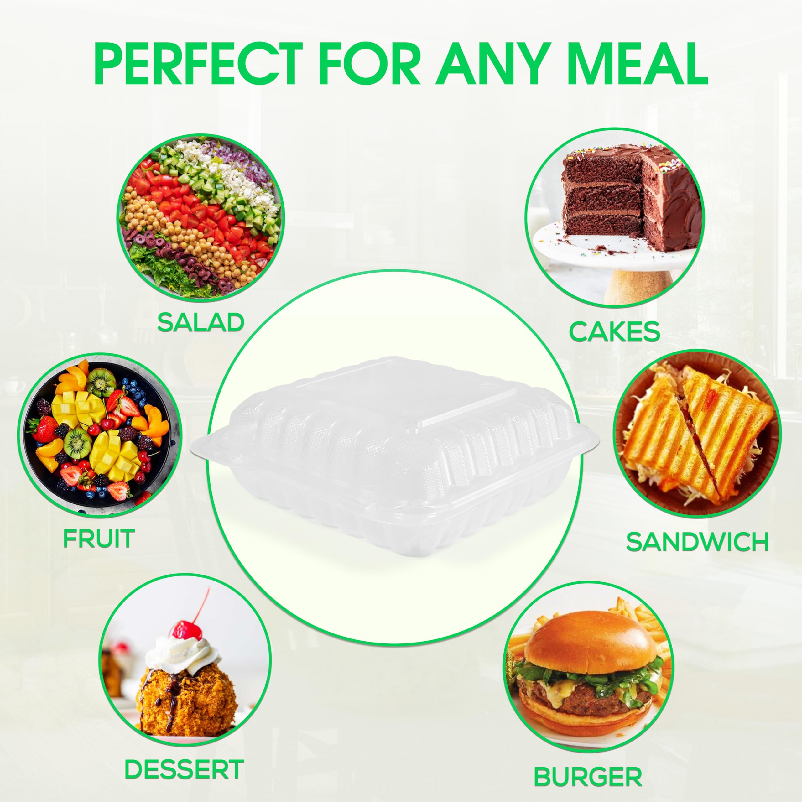 Meal Prep Containers Value Plus White Plastic Clamshell Containers 100 ...