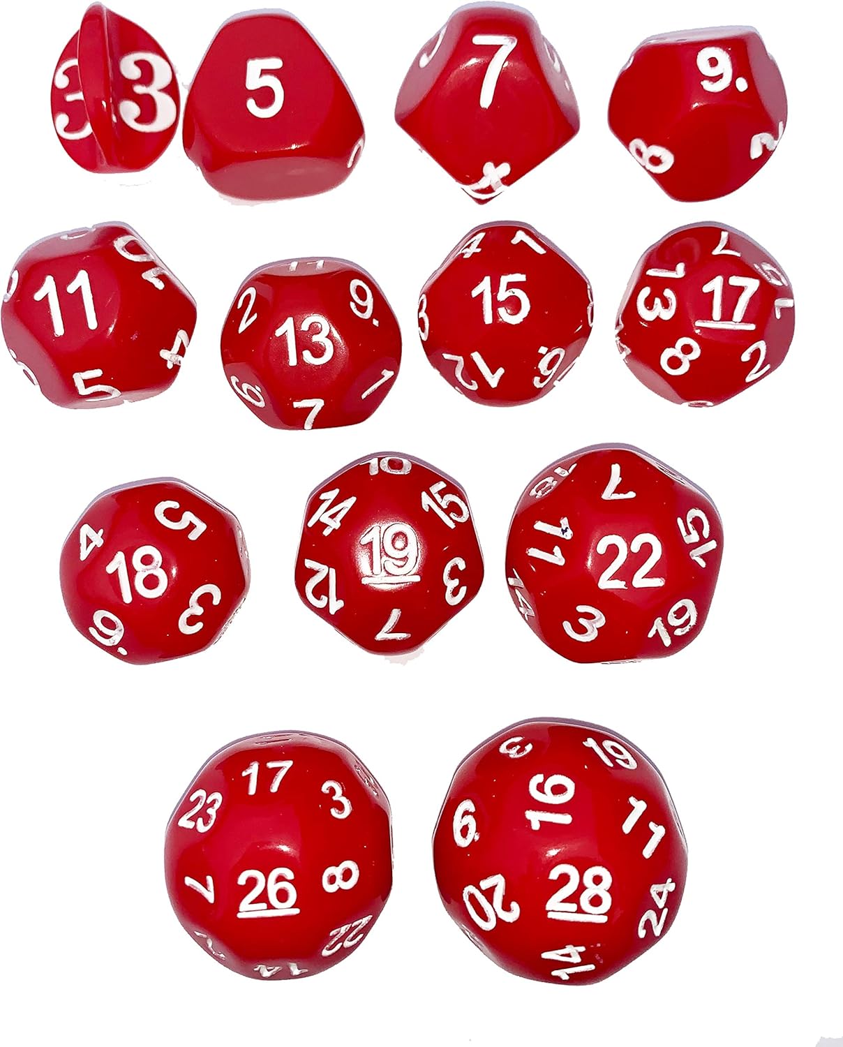Amazon.com: Impact! Miniatures Red - Weird RPG Poly Dice Set - D3, D5 ...